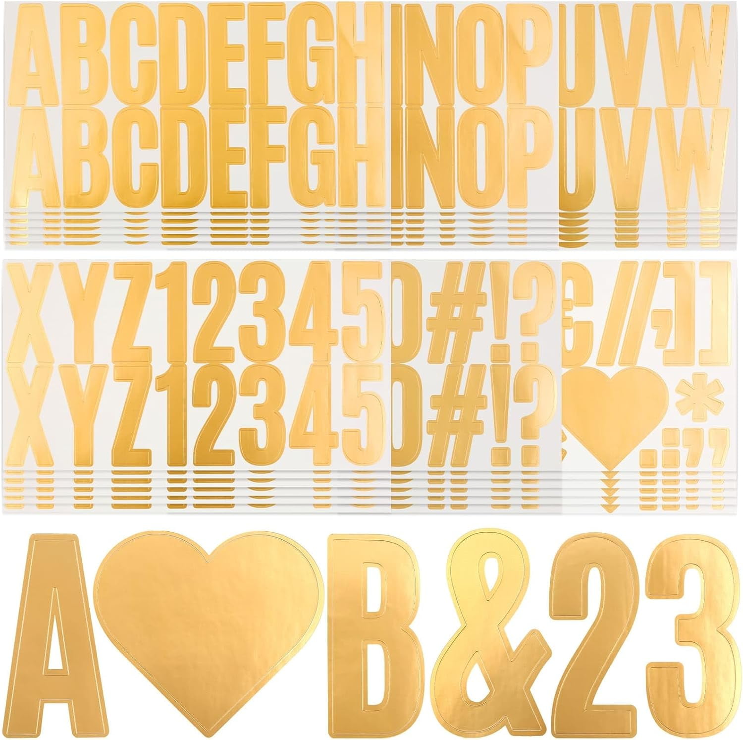 Gold Letter Stickers 2.5”, 600 Pcs 36 Sheets Large Alphabet Letter Set ...