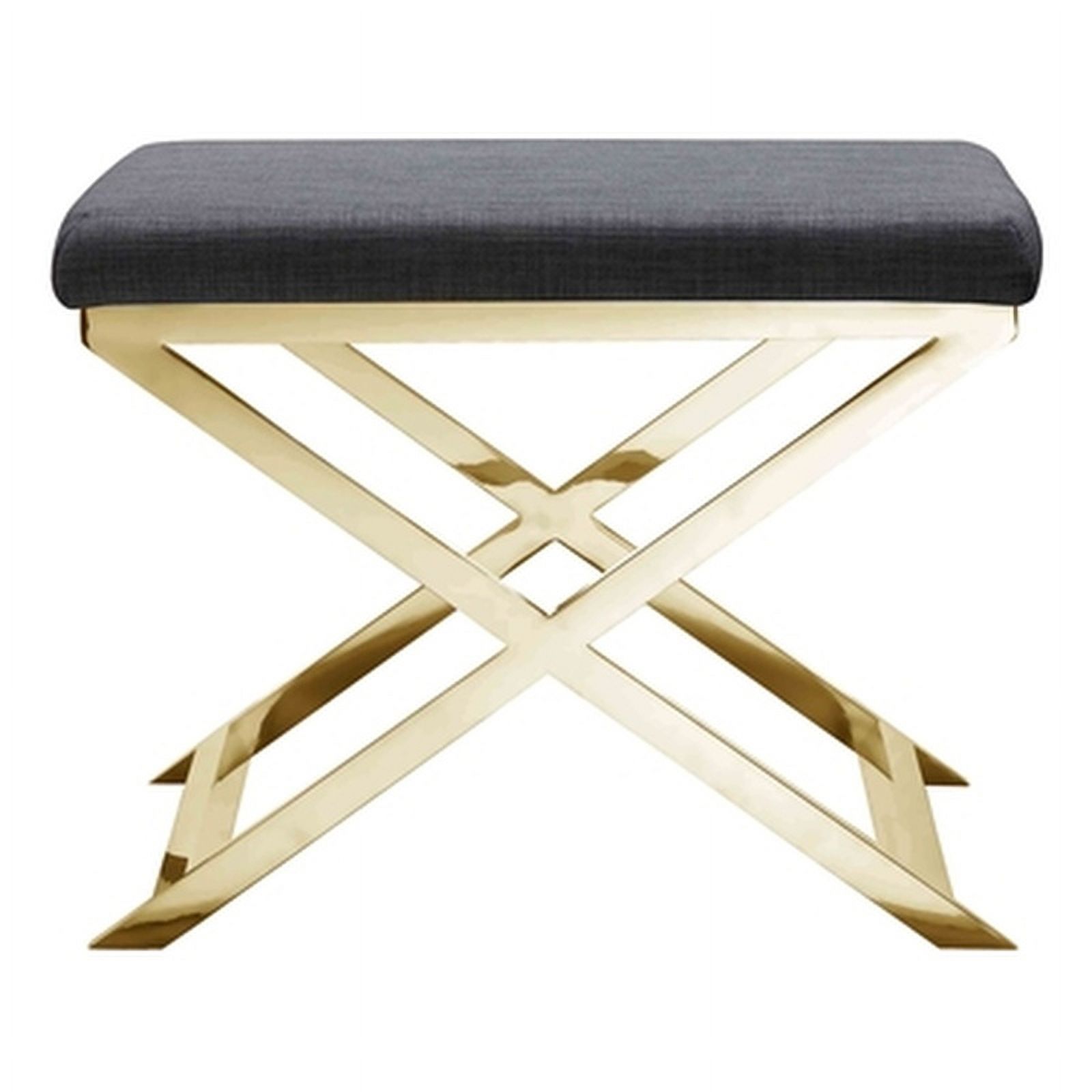 Gold Lexi Stool Velvet Chocolate Fabric & Gold Frame - Walmart.com