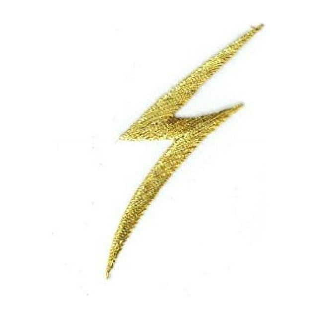 Gold - Lightning Bolt - Iron on Embroidered Patch Applique - Walmart.com