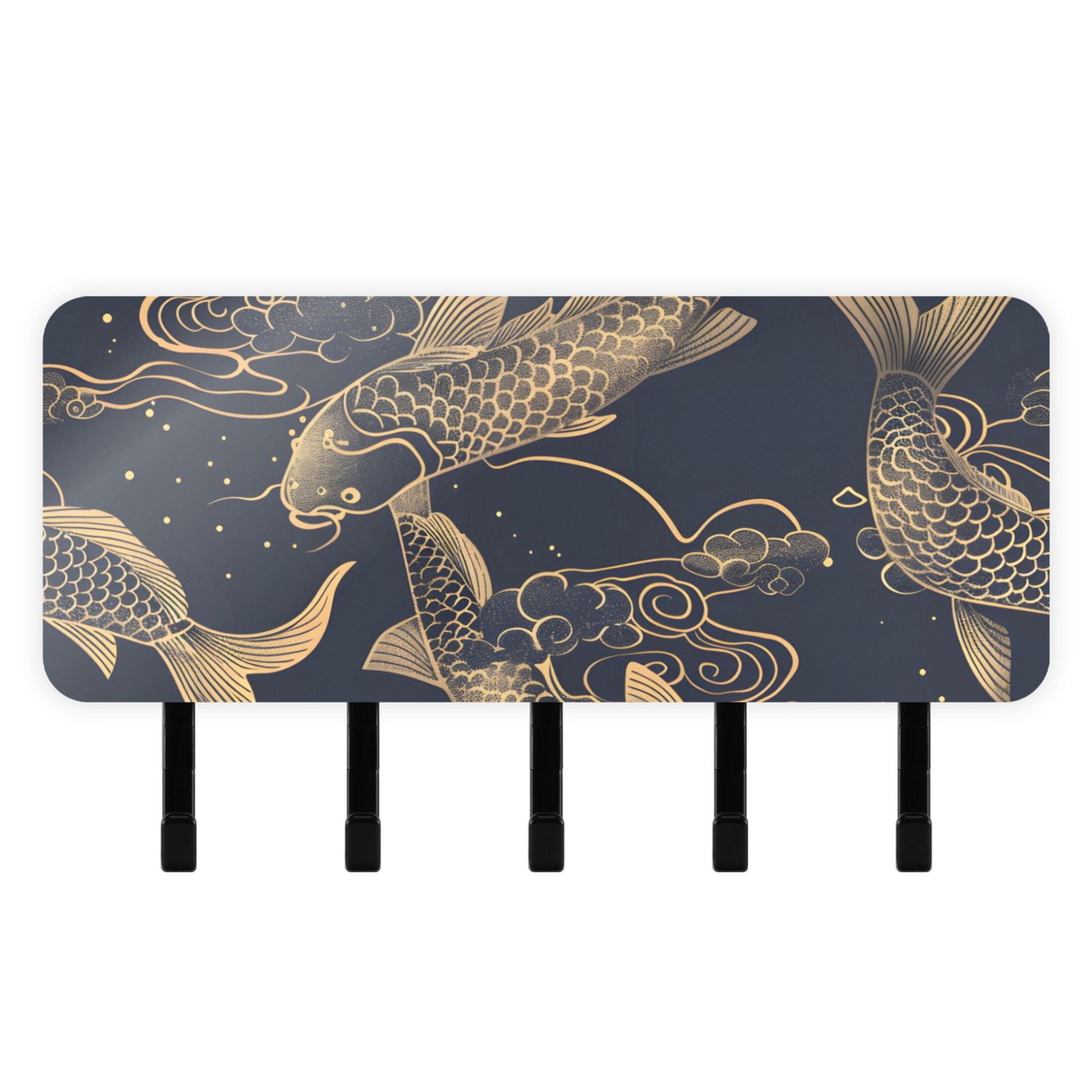 Gold Line Fish Key Holder for Wall Mail Holder Organizer with 5 Key ...
