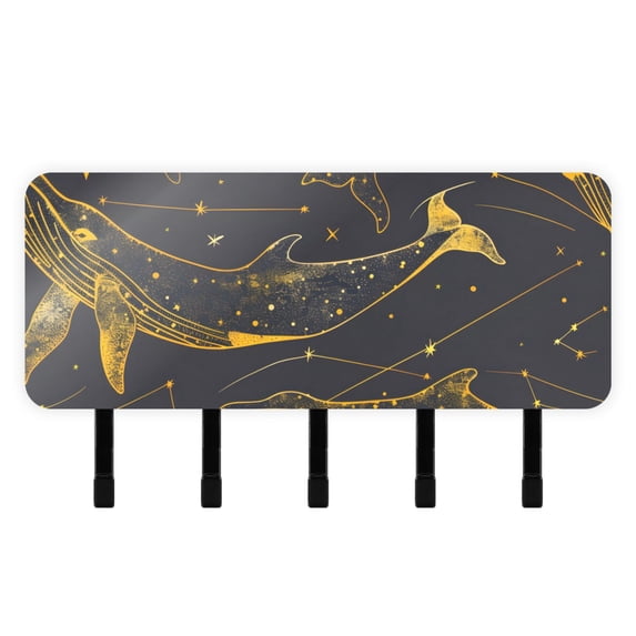 Gold Line Whale Key Holder for Wall Mail Holder Organizer with 5 Key ...
