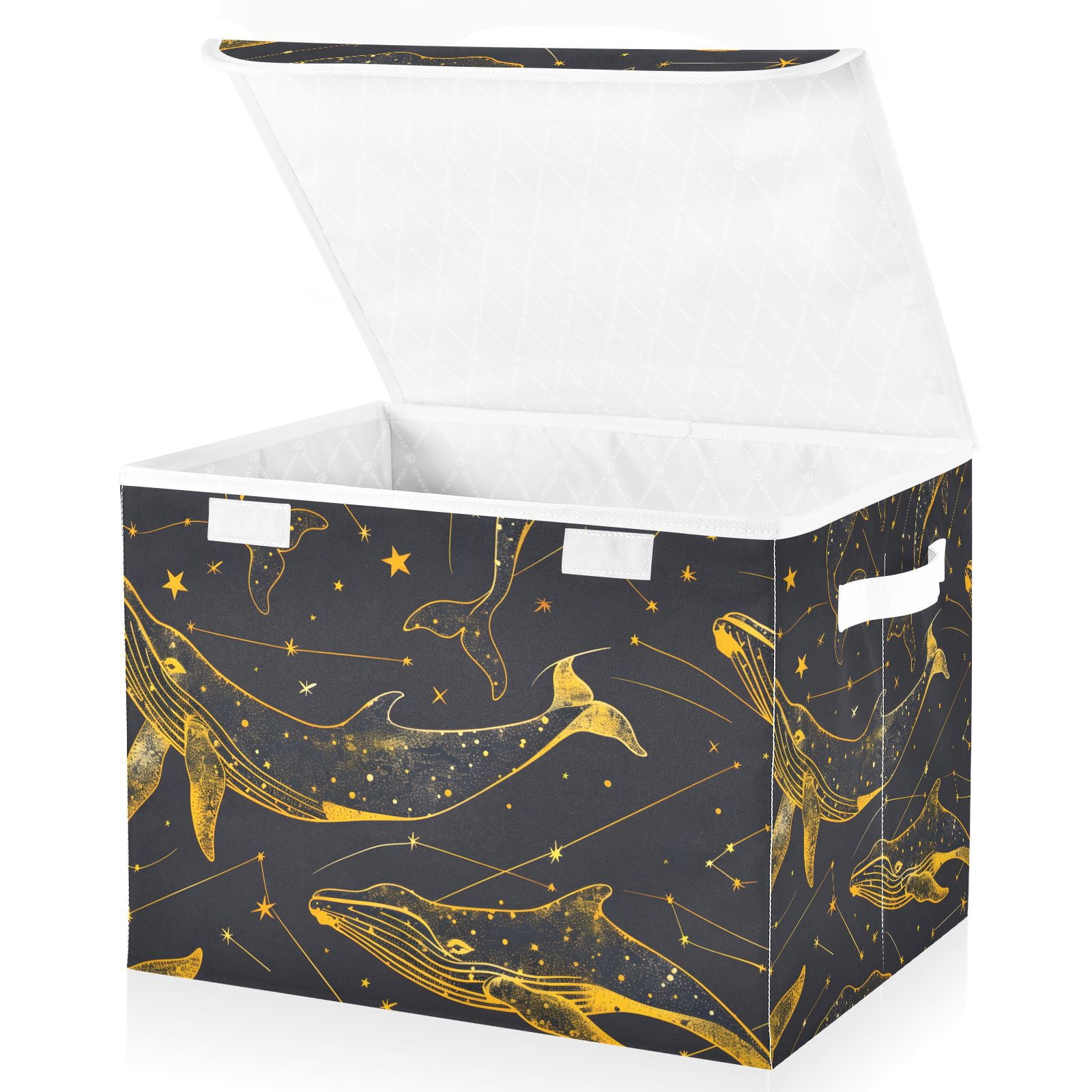 Gold Line Whale Storage Basket for Shelves Foldable Container Organizer ...