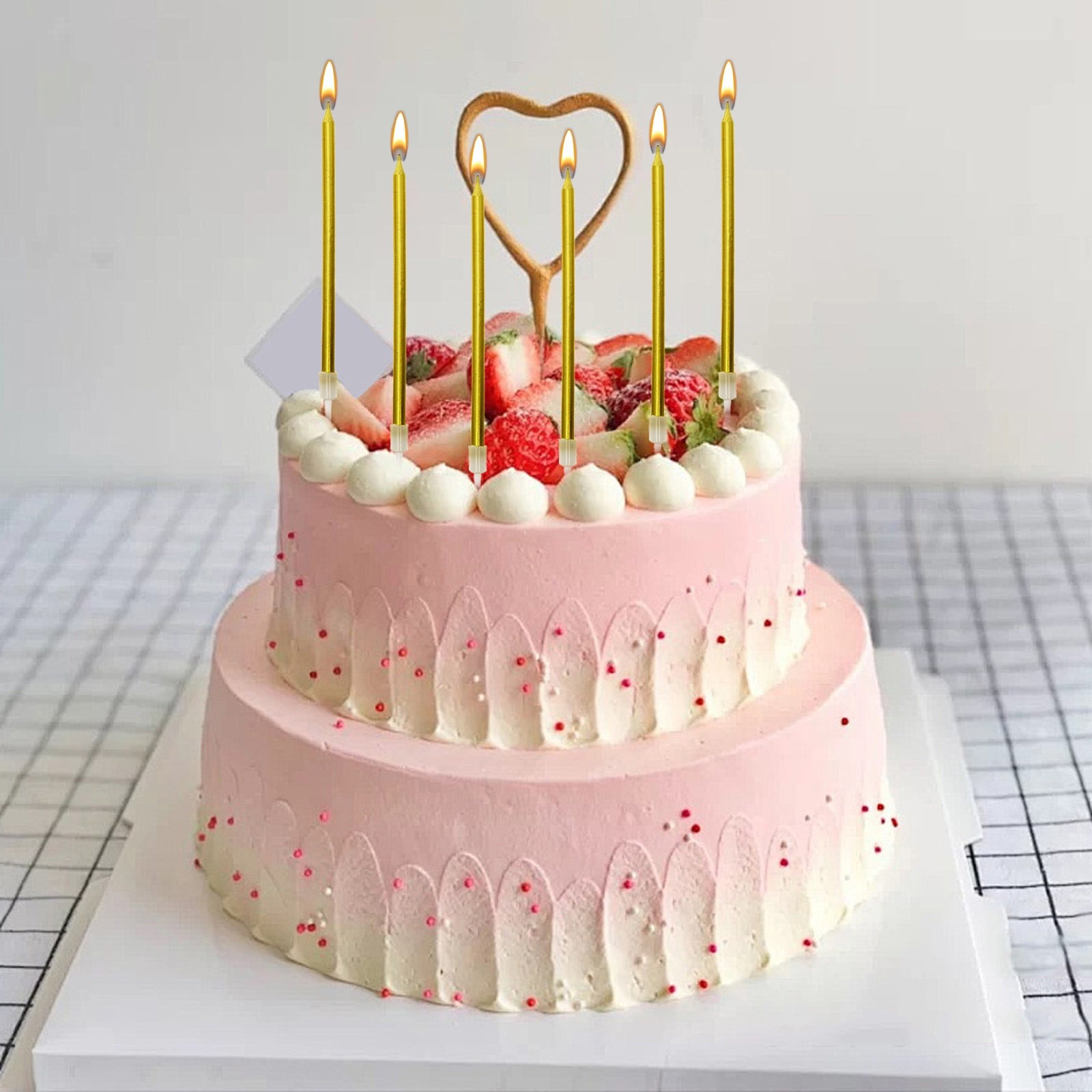 Gold Long Thin Metallic Birthday Candles, Cake Candles, Birthday ...