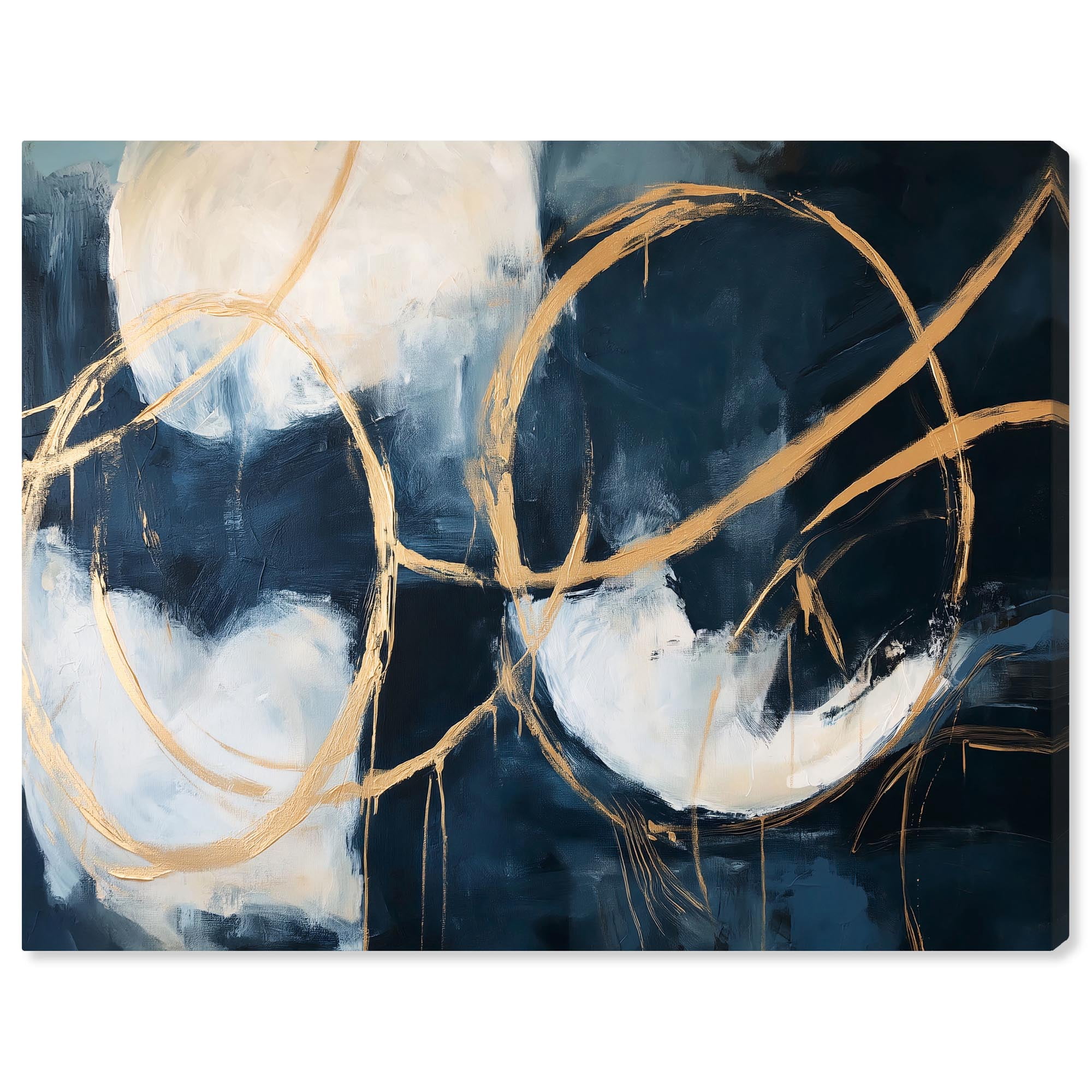 Gold Loops Canvas Luxury Abstract Art by Art Remedy, Gallery Wrapped ...