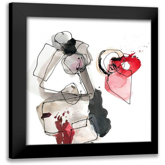 Gold, Lora 12x12 Black Modern Framed Museum Art Print Titled - Gestural ...