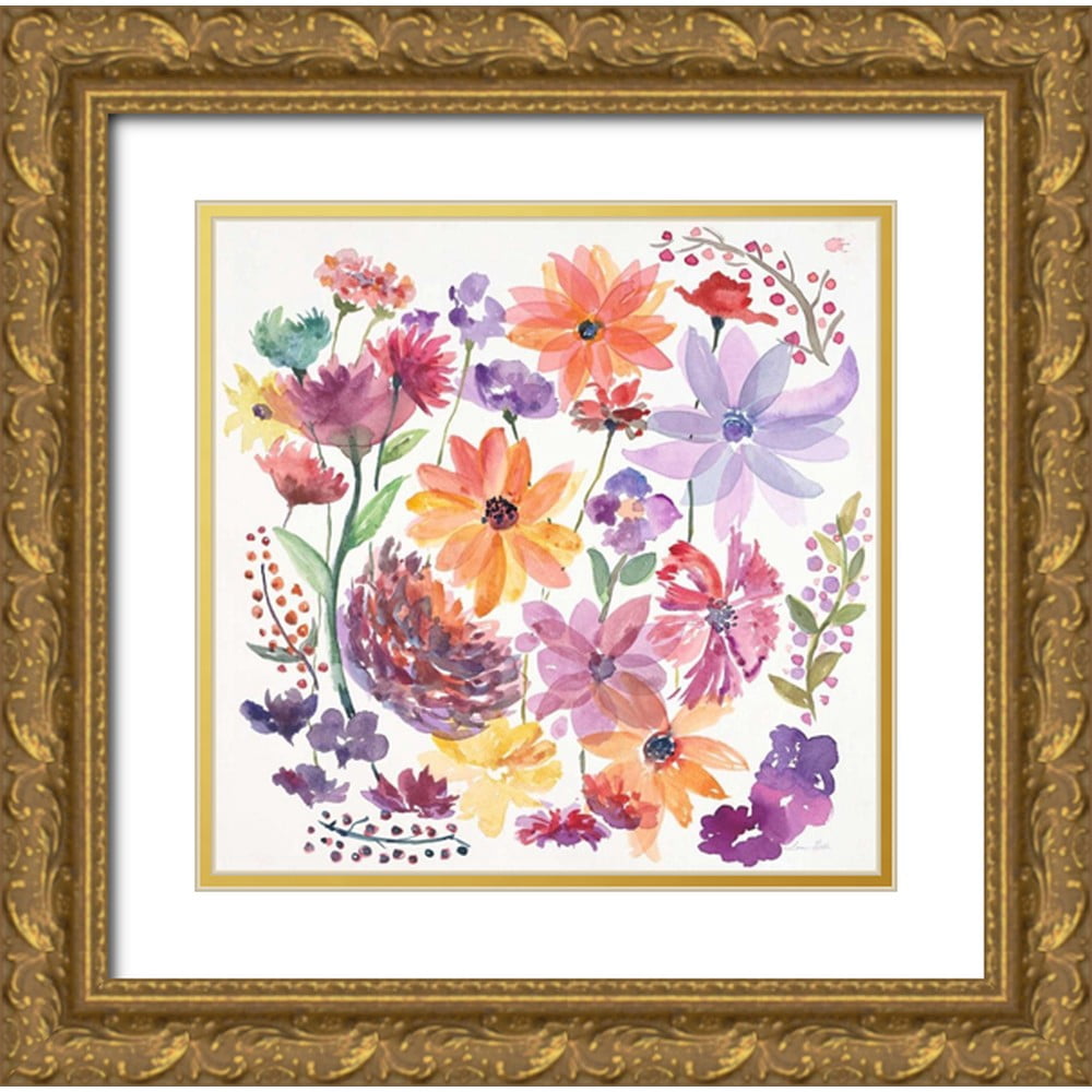 Gold, Lora 12x12 Gold Ornate Wood Framed with Double Matting Museum Art ...