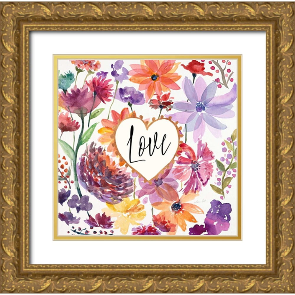 Gold, Lora 12x12 Gold Ornate Wood Framed with Double Matting Museum Art ...