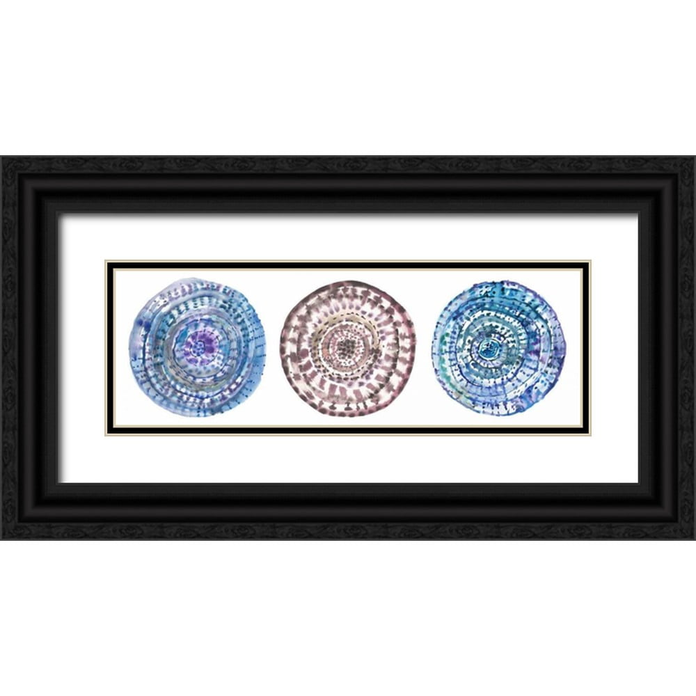 Gold, Lora 14x7 Black Ornate Wood Framed with Double Matting Museum Art ...