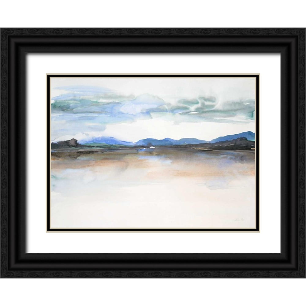 Gold, Lora 18x14 Black Ornate Wood Framed with Double Matting Museum ...