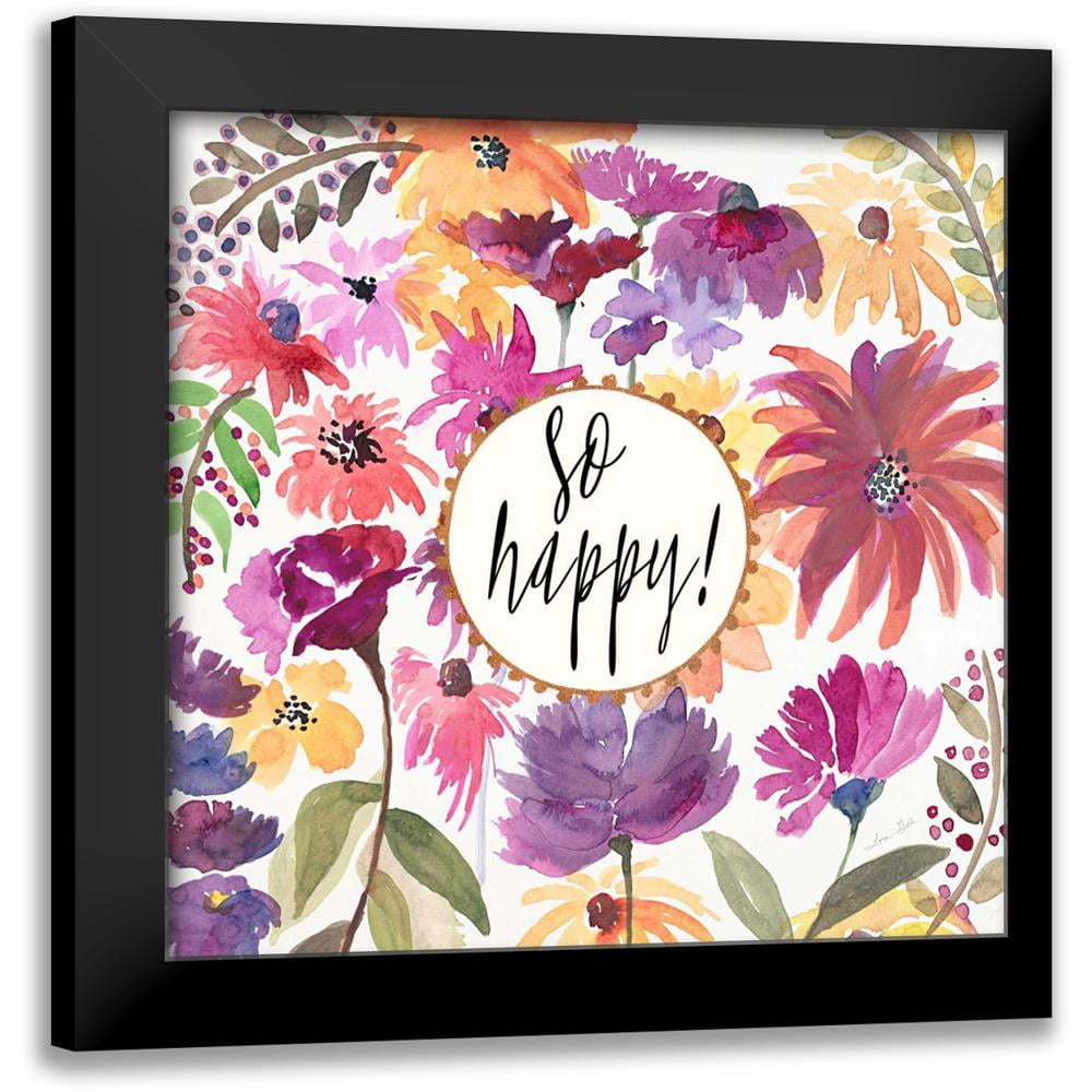 Gold, Lora 20x20 Black Modern Framed Museum Art Print Titled - So Happy ...
