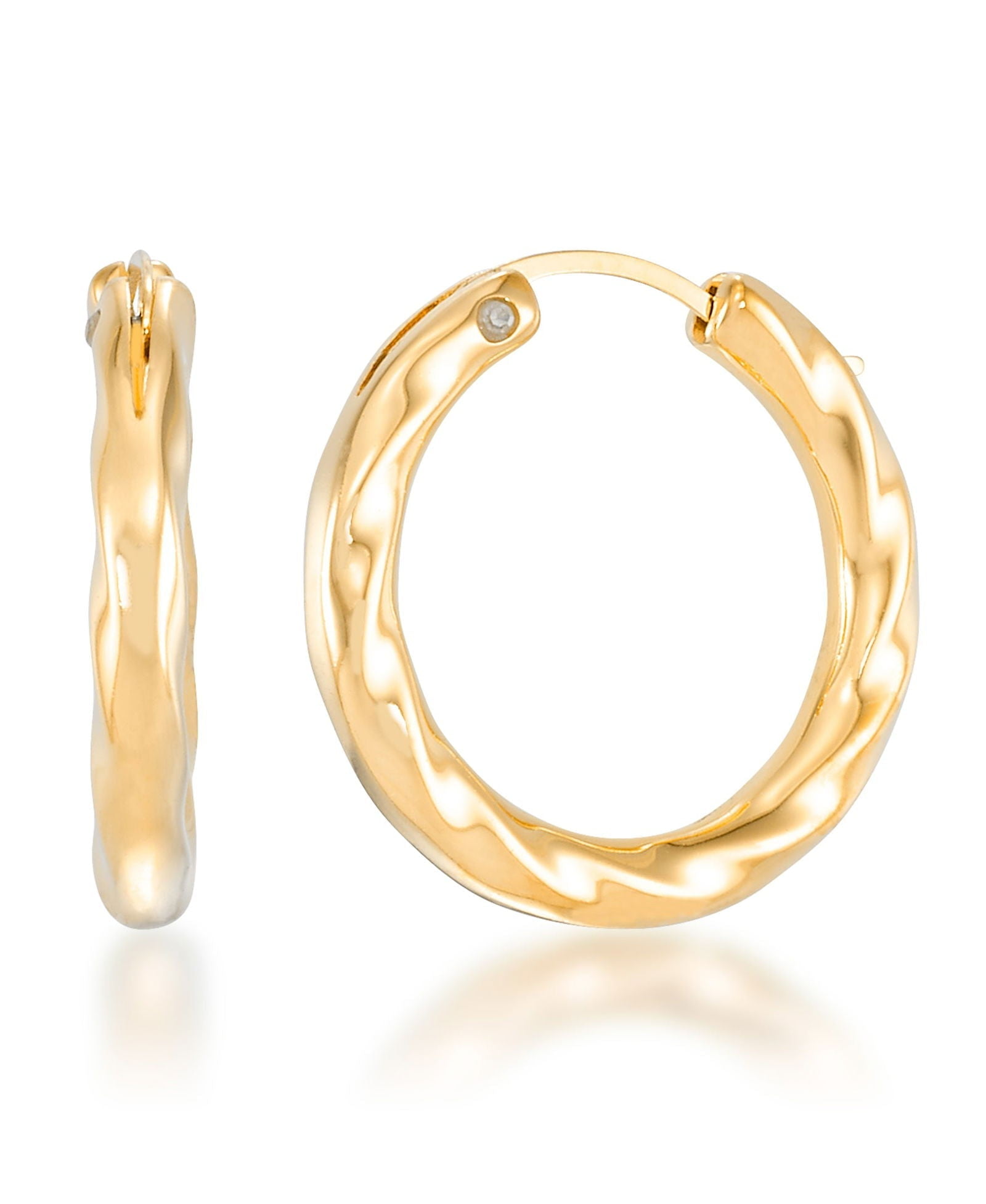 Gold Luxe® 14K Gold Petite Twist Hoop Earrings. Dent Resistant, Infused ...