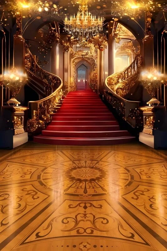 Gold Luxurious Backdrop Church European Castle Golden Red Carpet Lover ...