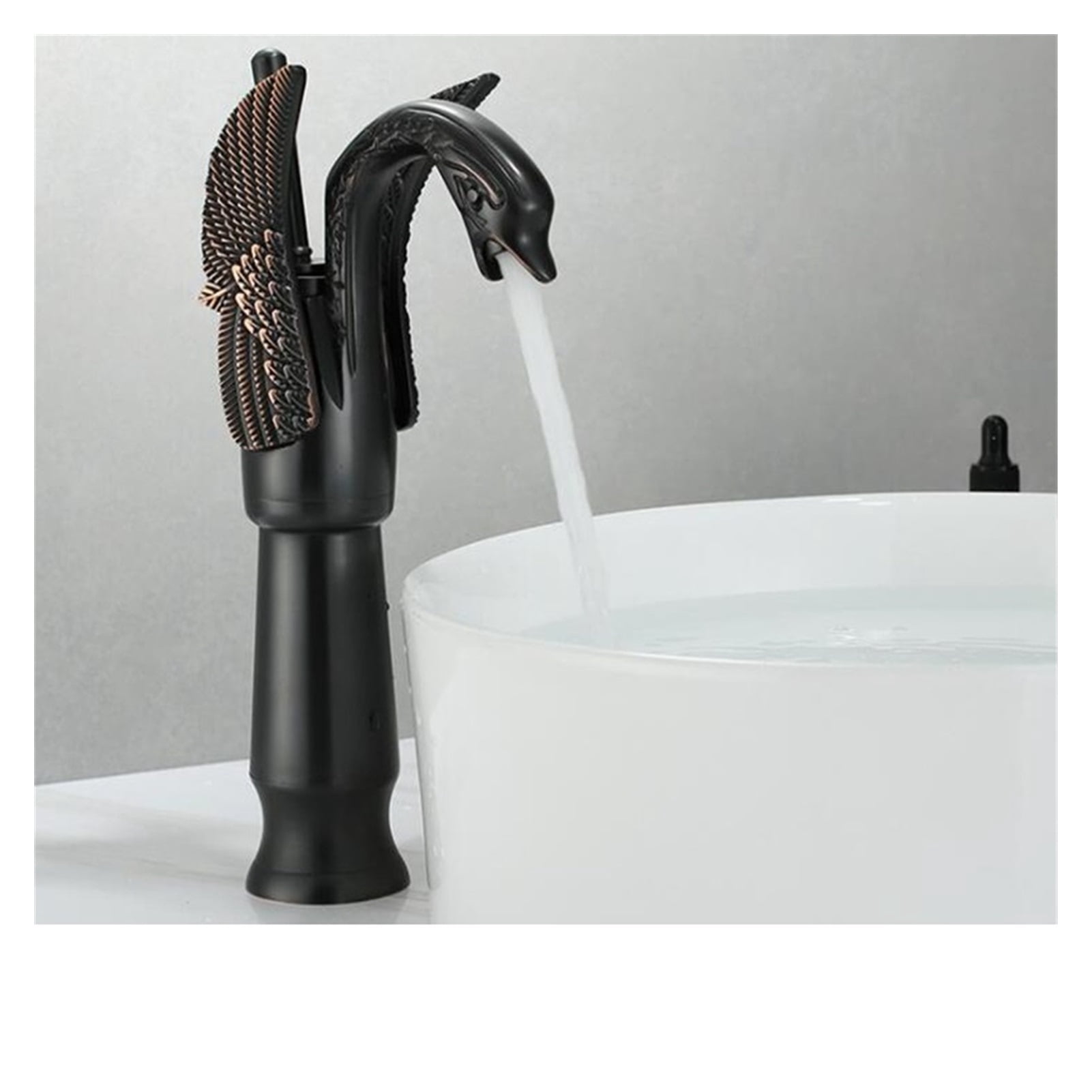Gold Luxury Bathroom Sink Faucet Vintage Copper Swan Style Personality ...