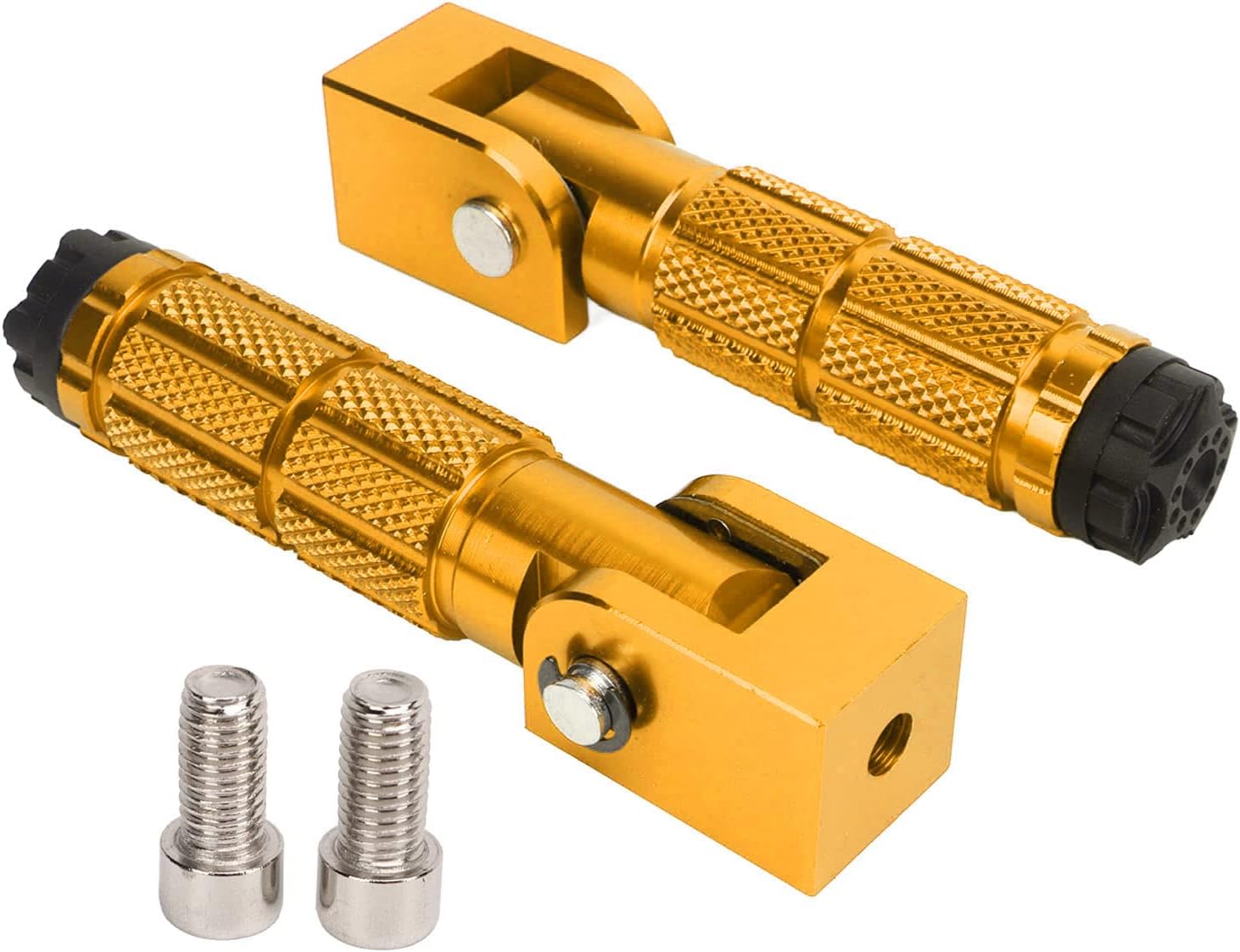 Gold:M8 Motorcycle Foot Pegs Front Footpeg Antislip Footrest Foldable ...