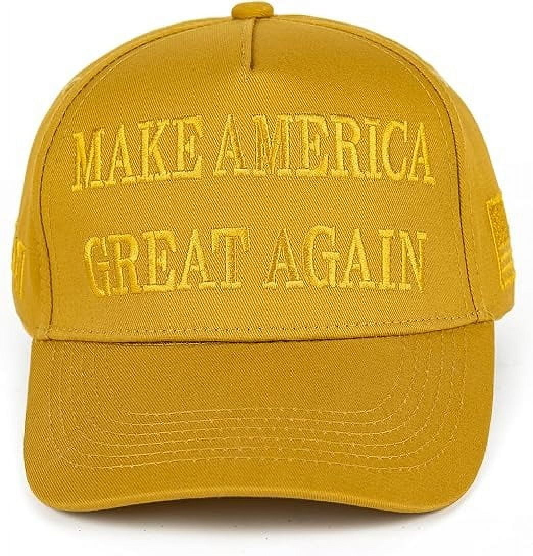 Gold MAGA Hat – Adjustable Trump Support Cap with Embroidery - Walmart.com