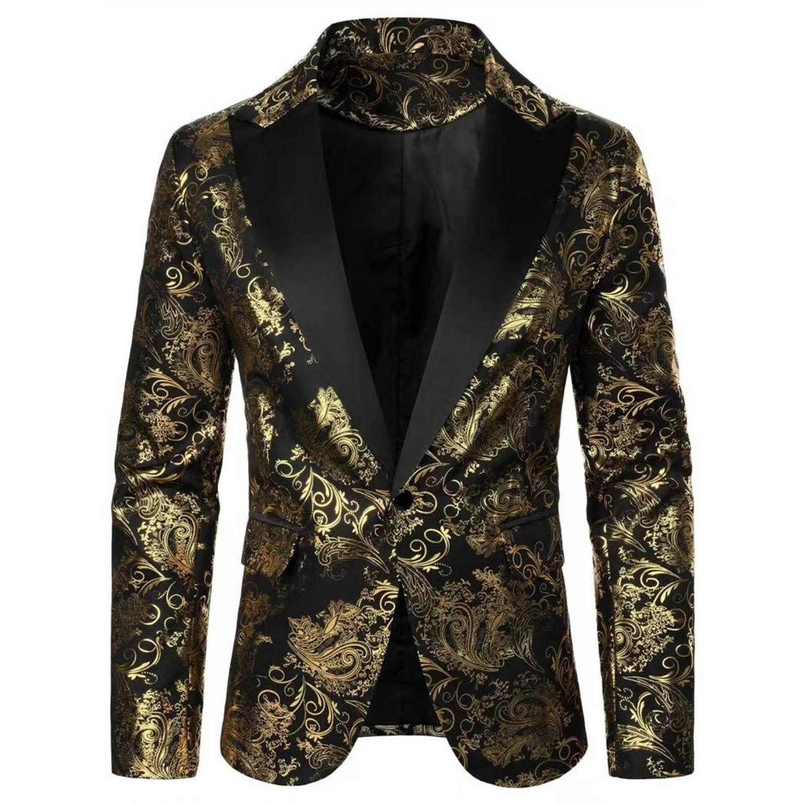 Gold Man Jackets Blazers Outfits for Mens Spandex Work Office Formal ...