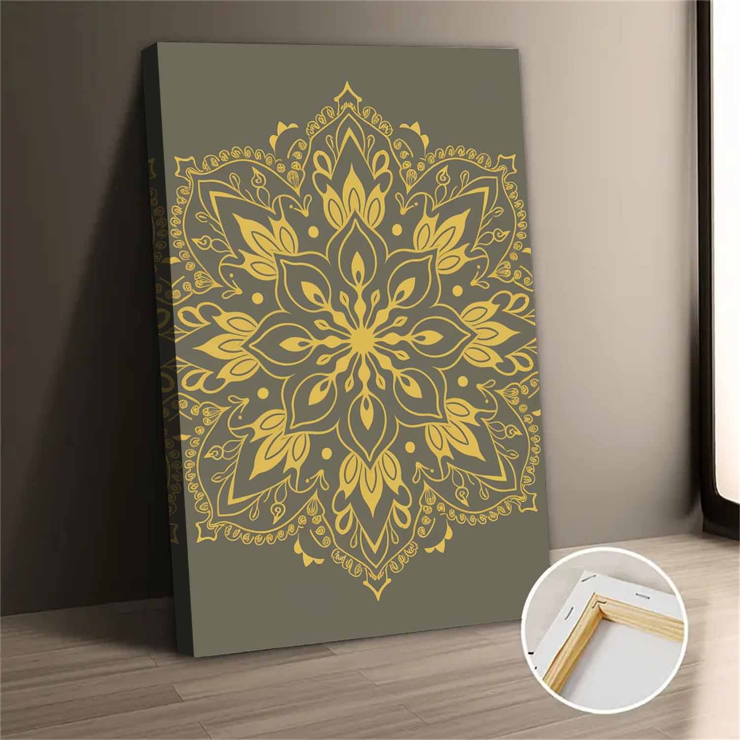Gold Mandala Canvas Wall Art Print For Bedroom Living Room Decor ...