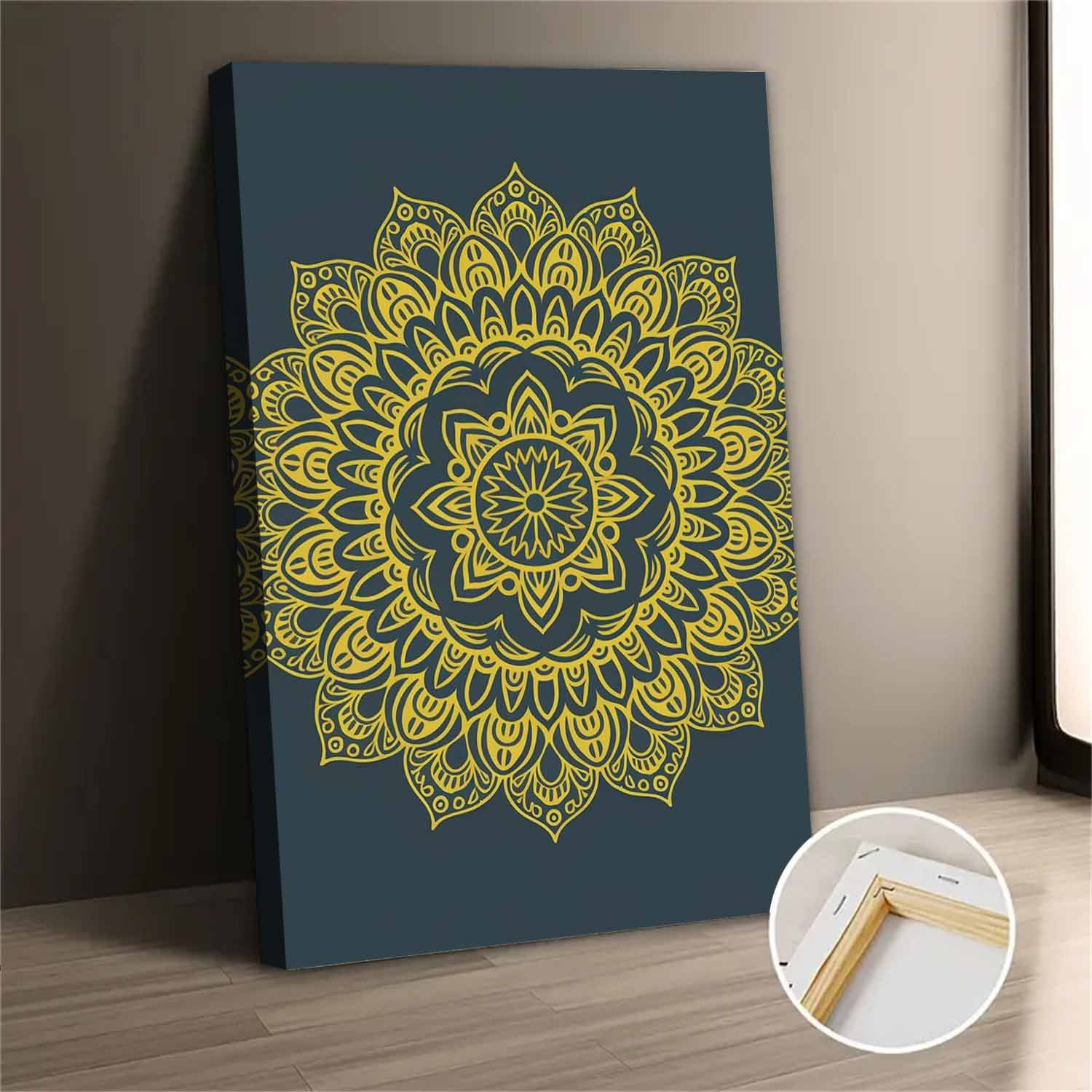 Gold Mandala Canvas Wall Art Print for Bedroom Living Room Decor ...