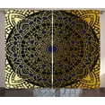 Ambesonne Mandala Curtains 2 Panel Set, Lotus Inspired Design, 108" x ...