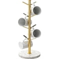 Gold Marble Base 8-Hook Mug Tree Storage Rack for Kitchen Cafe Office ...