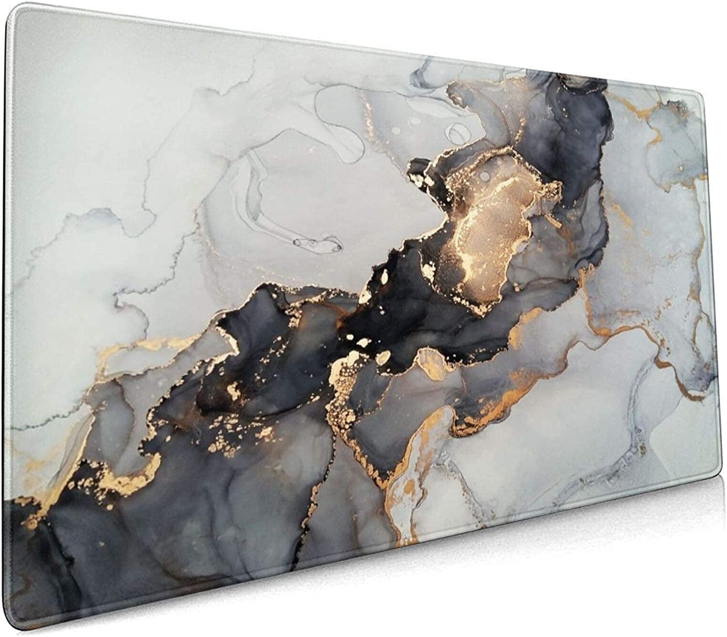 Gold Marble Extended Gaming Mouse Pad Non-Slip Rubber Base Large White ...