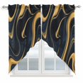 Gold Marble Texture Swag Curtain Valance for Window 2 Panels Abstract ...