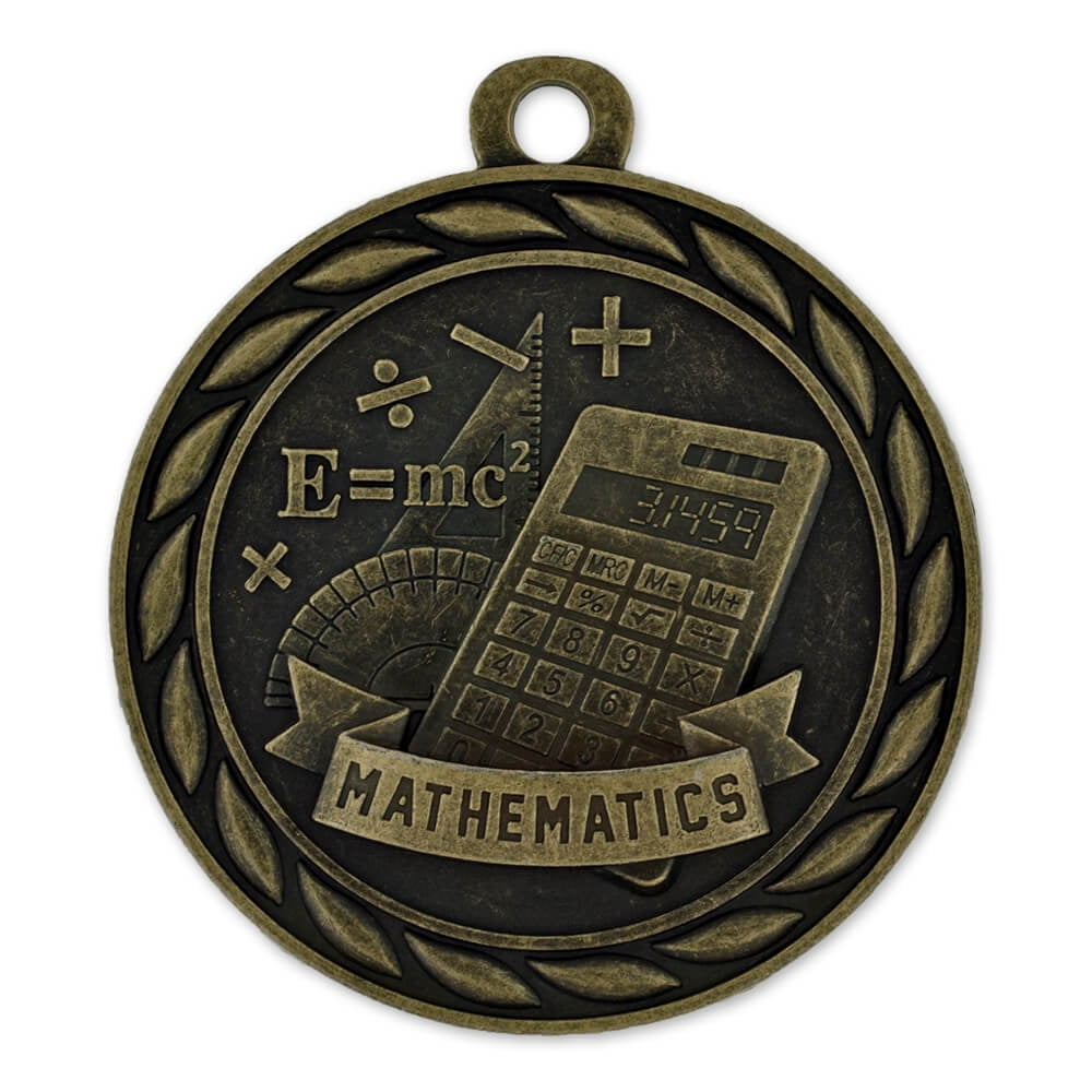 Gold Mathematics Single and Bulk School Medals - Walmart.com