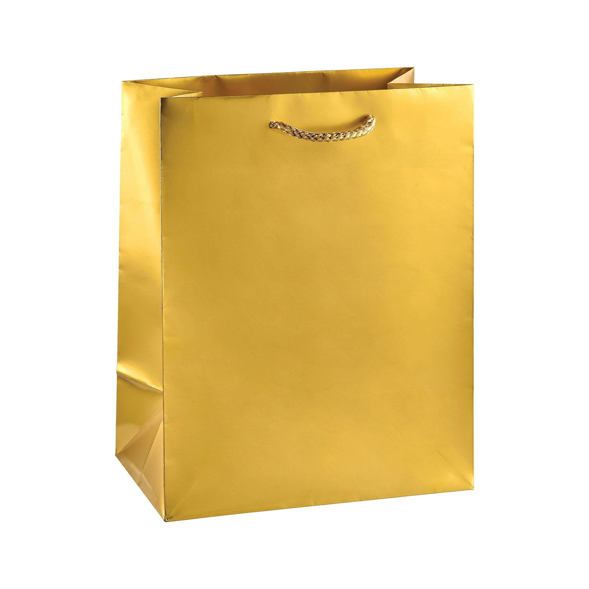 Gold Matte Medium Gift Bag - 9 1/2"H x 7 3/4"W x 4 1/2"D - Quantity of ...