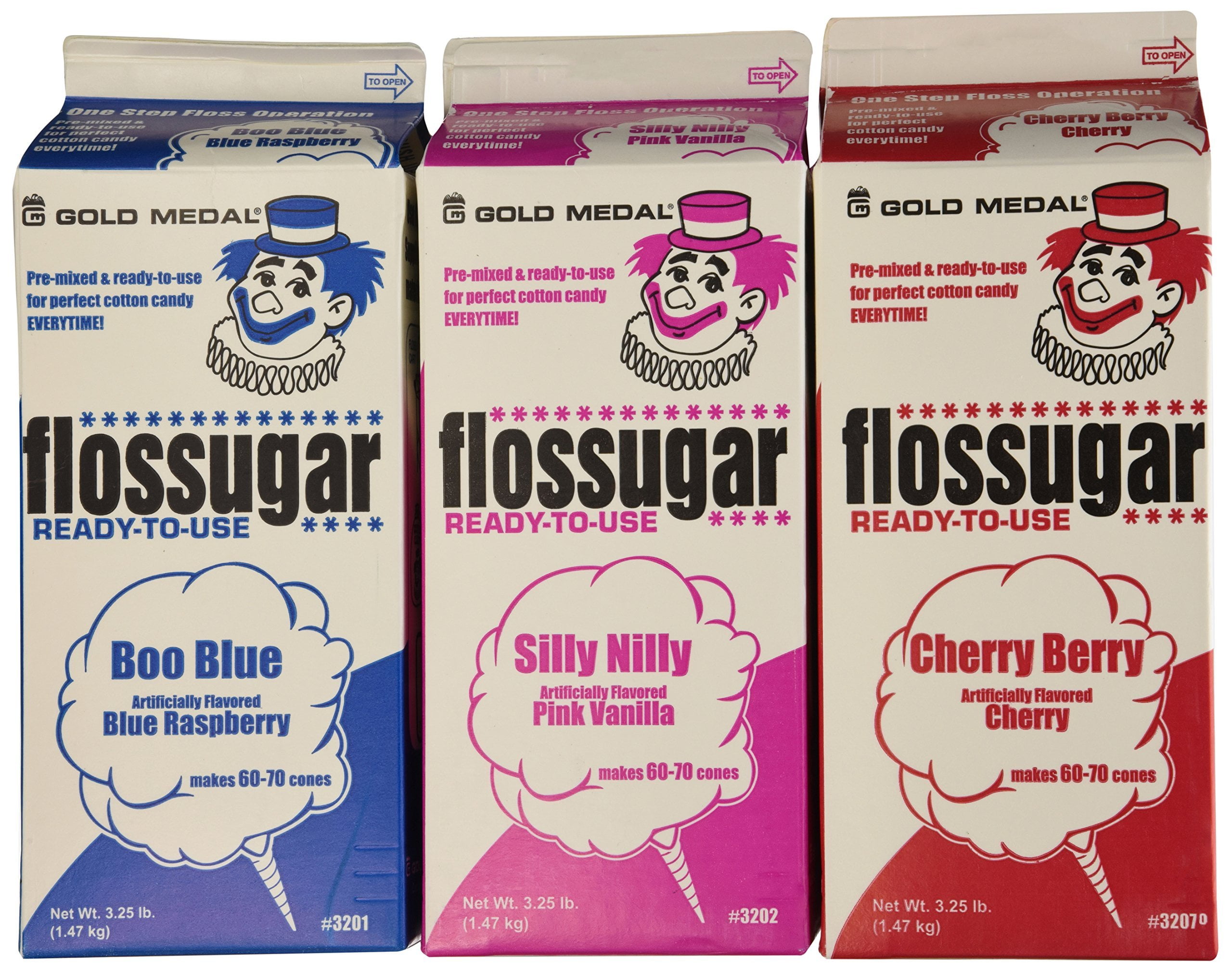 Gold Medal Cherry Flossugar, Half Gallon Carton, 3.25 Pound Pack of 6 ...