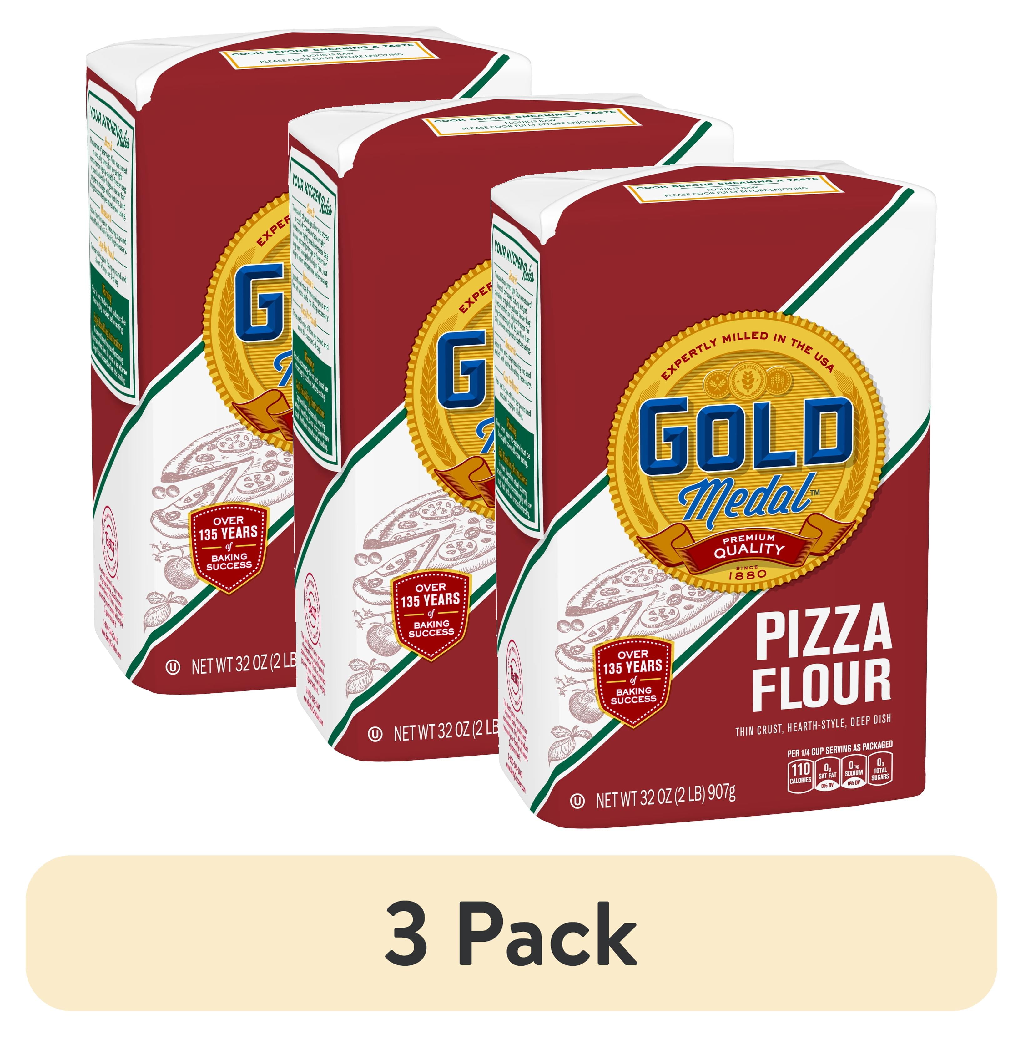 (3 pack) Gold Medal Pizza Flour, Deep Dish and Thin Crust Pizza, 2 lb ...
