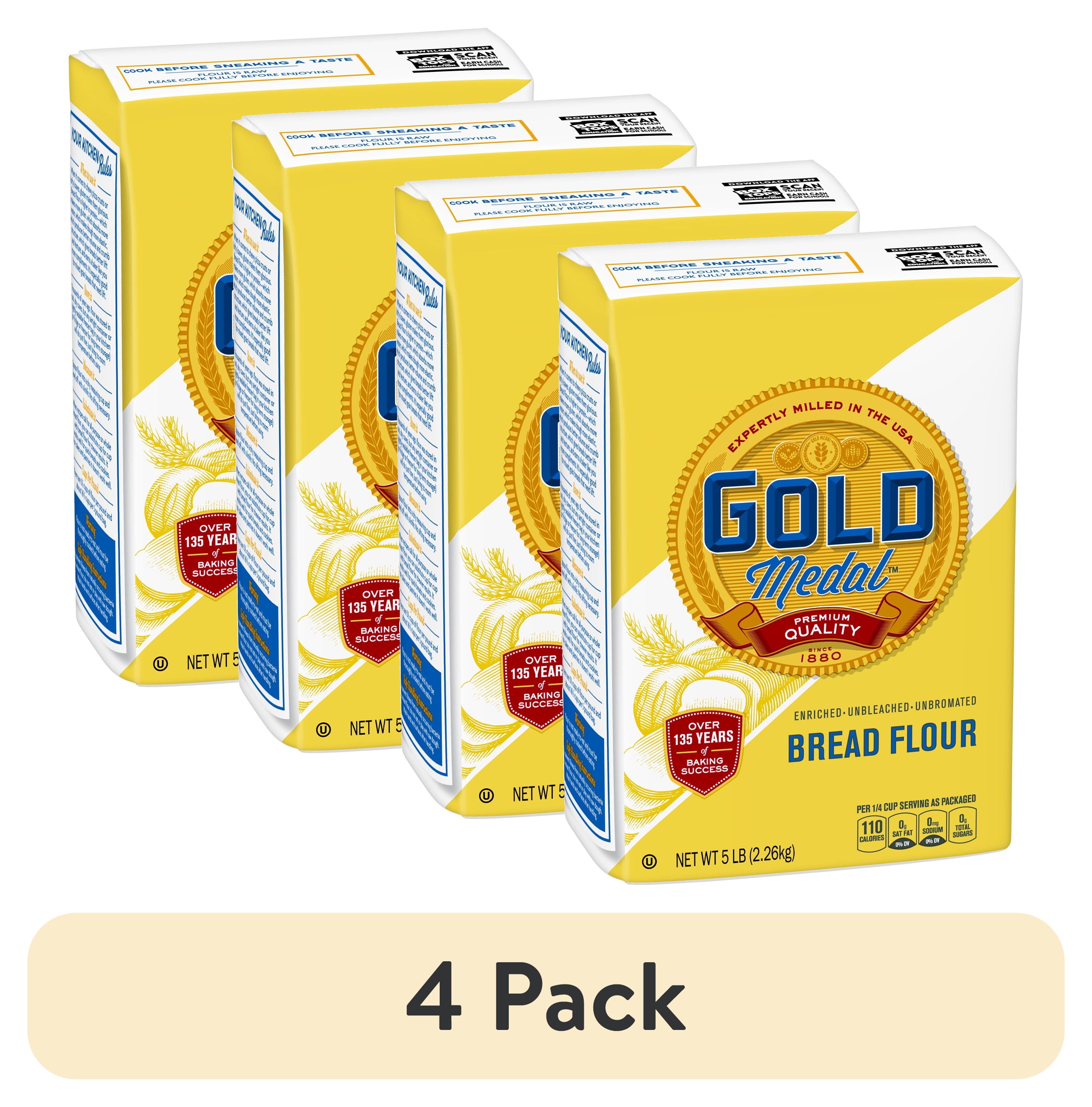 (4 pack) Gold Medal Premium Quality Bread Flour for Baking 5 lb ...