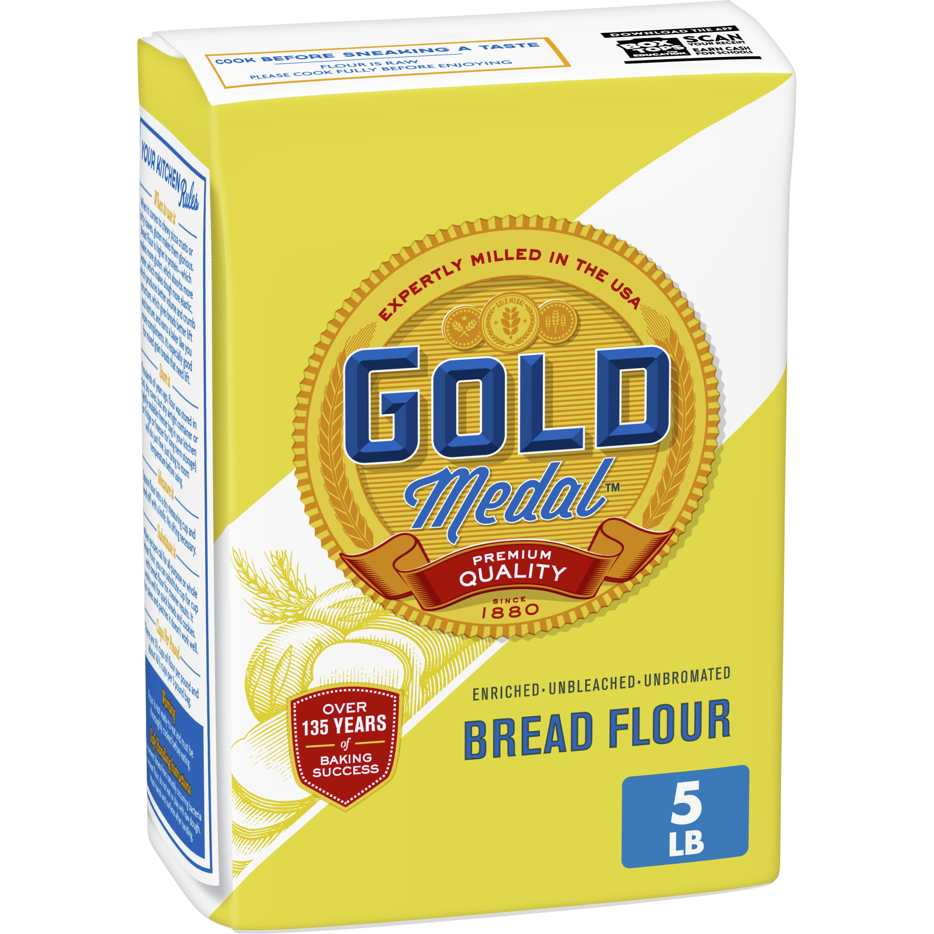 Gold Medal Premium Quality Unbleached Bread Flour, 5 lb. - Walmart.com