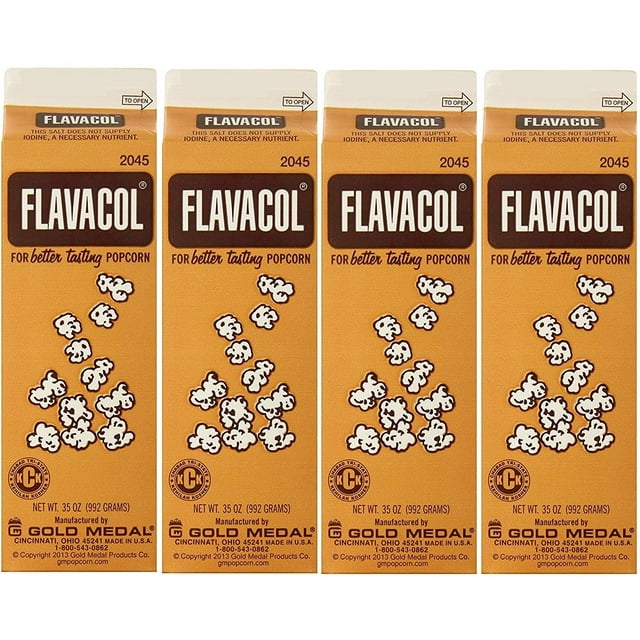 Gold Medal Prod. 2045 Flavacol Fine Seasoning Popcorn Salt, 35oz., 4 ...