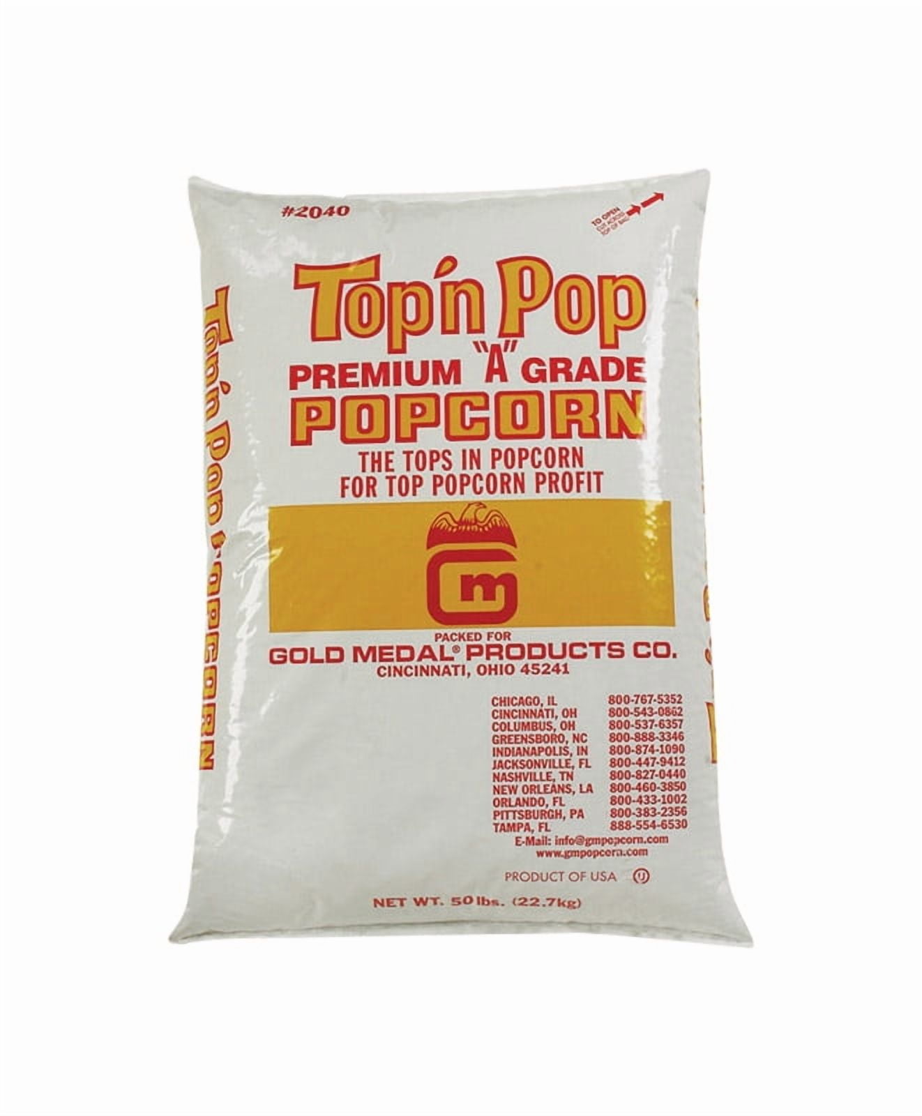 Gold Medal Top N Pop Popcorn, 50 lb Bagged, Tender Kernel for Caramel ...