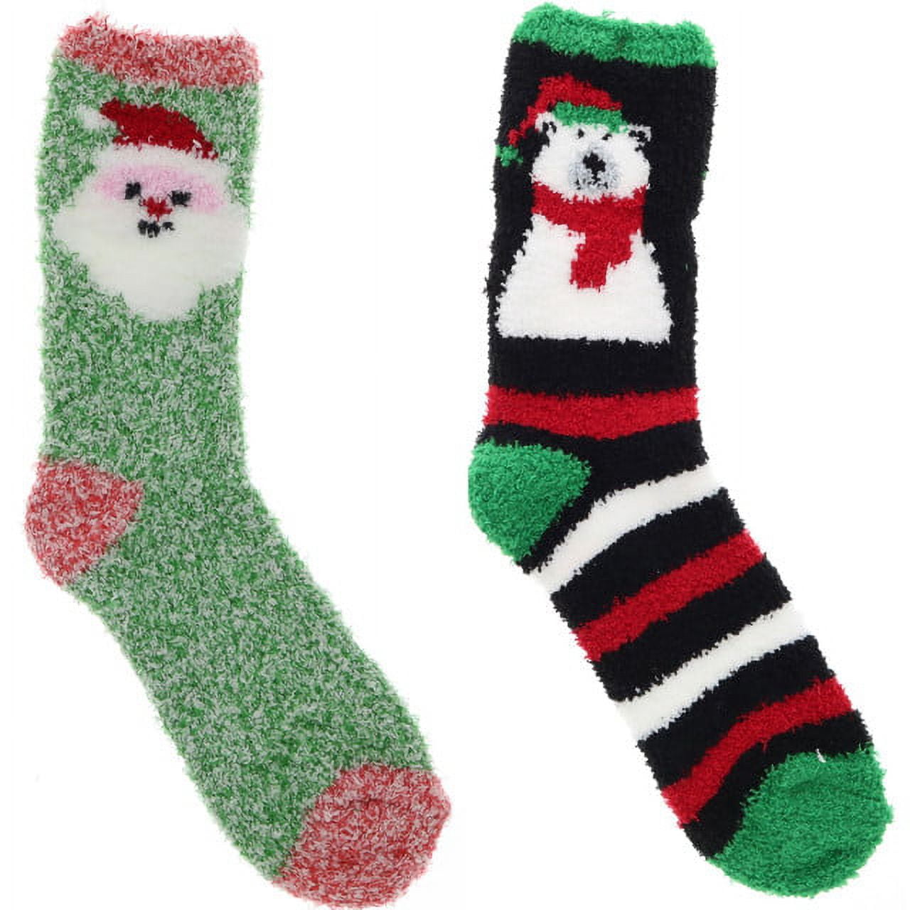 Gold Medal Women's Christmas Fuzzy Butter Slipper Socks (2 Pr) - Green ...