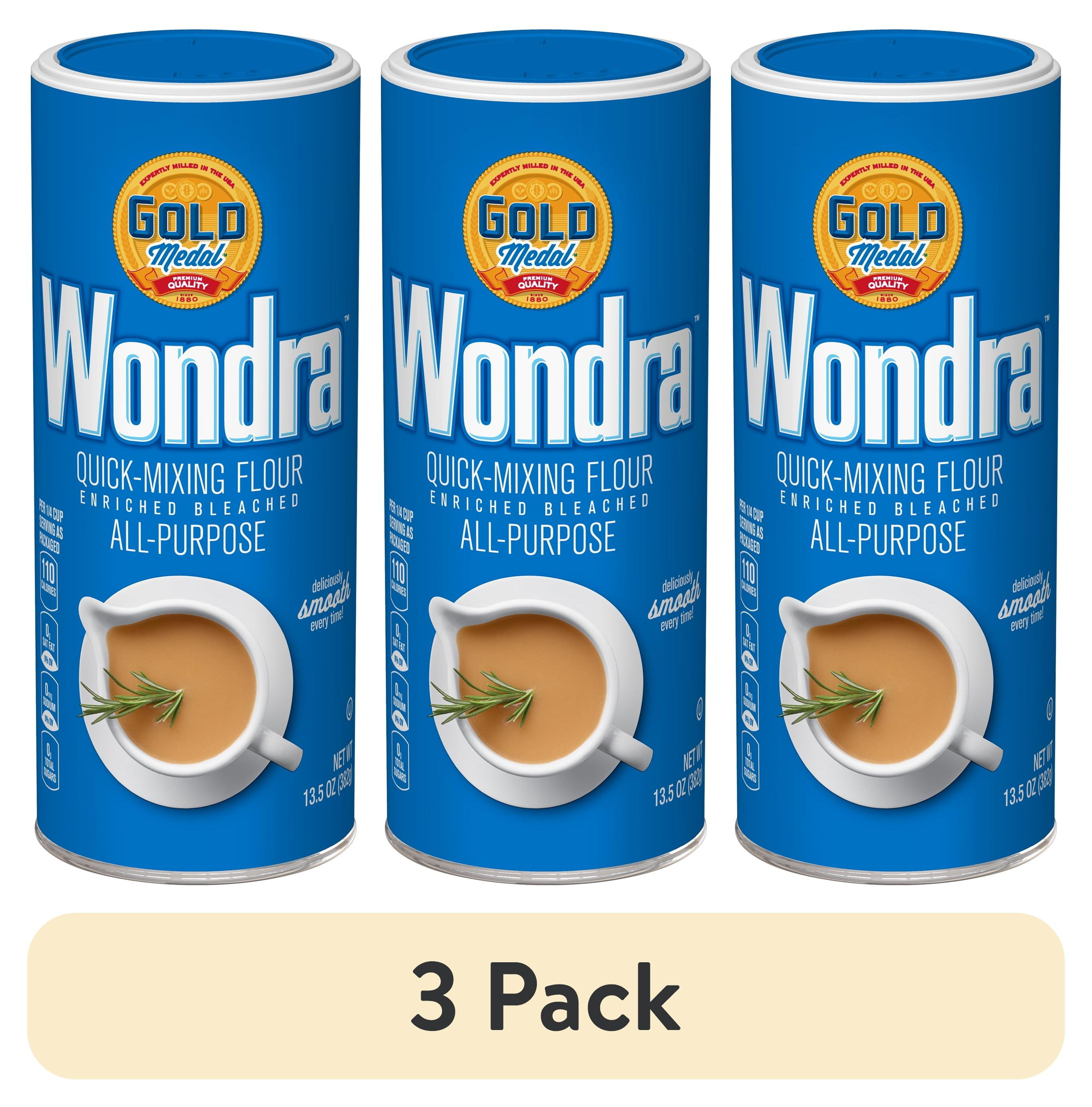 (3 pack) Gold Medal Wondra Quick Mixing All Purpose Flour, 13.5 oz ...