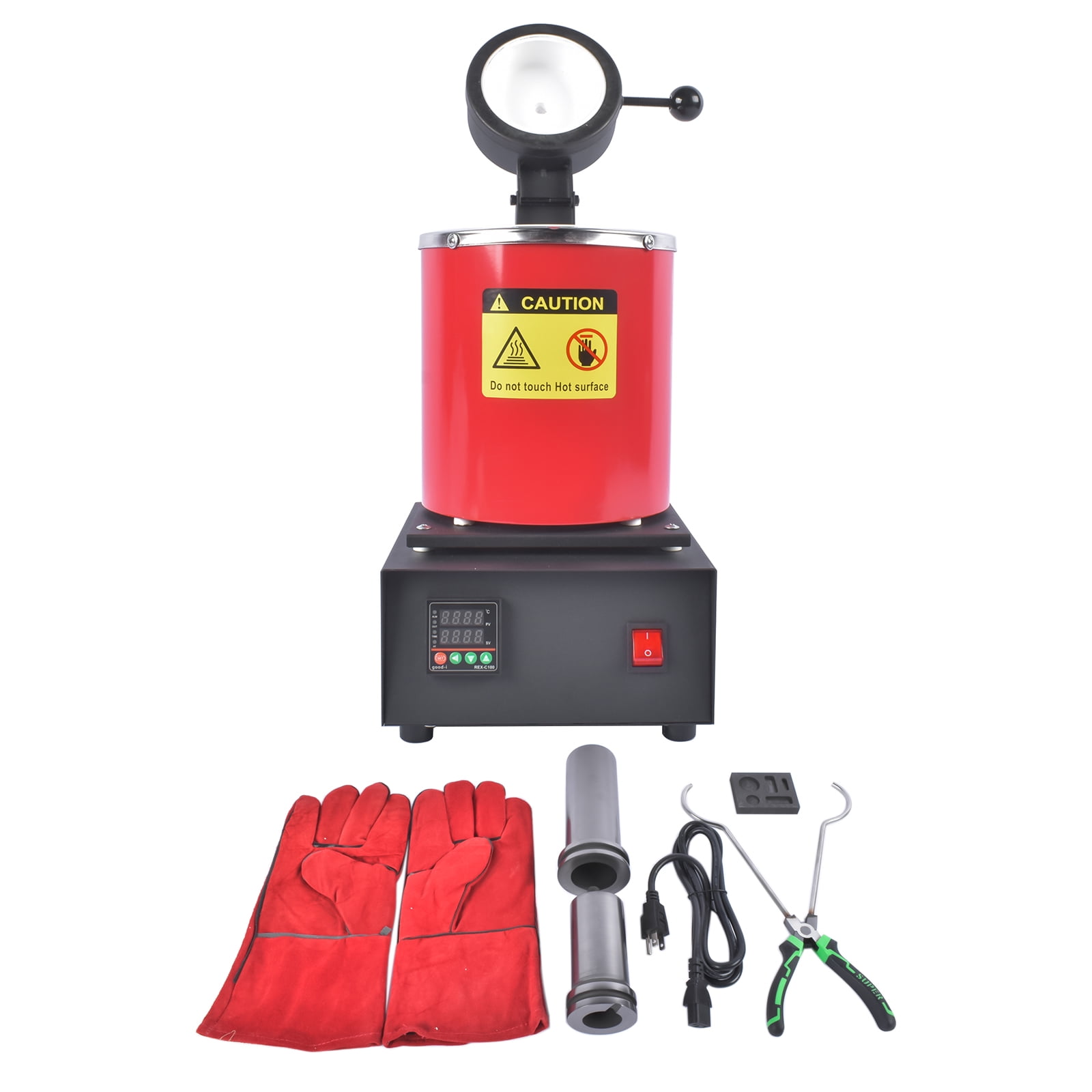 Gold Melting Furnace 1+3KG , 1500W 2012°F Melting Furnace Digital ...