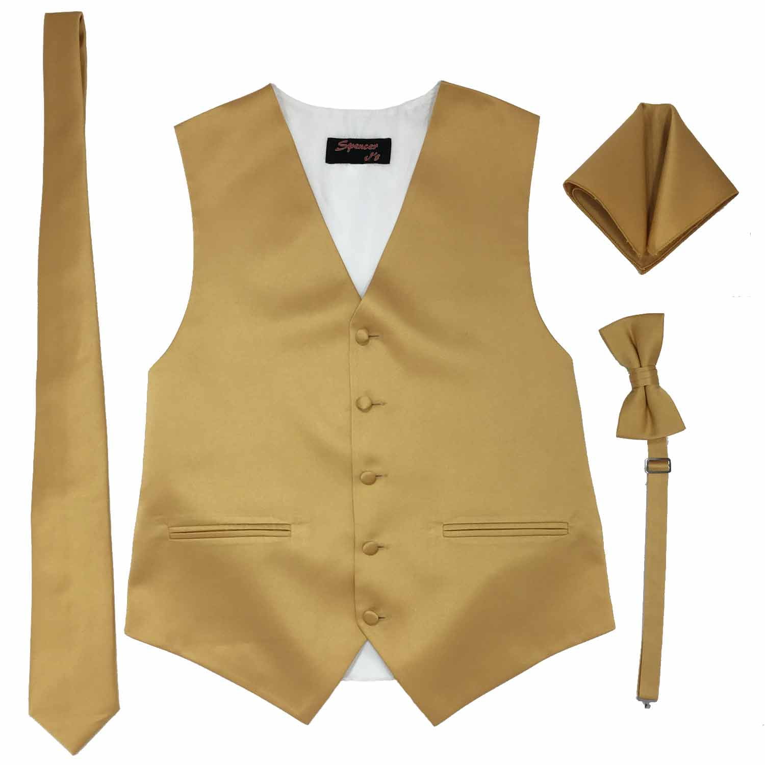 Gold Men's Satin Vest Spencer J's - S - Walmart.com