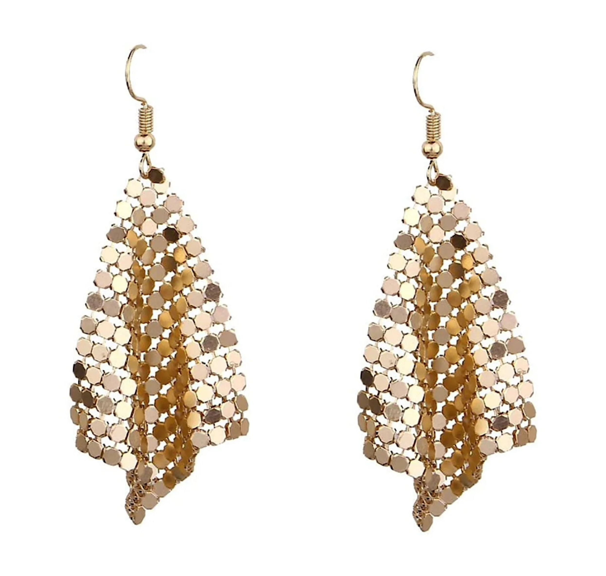 Gold Mesh Drop Earrings - Walmart.com
