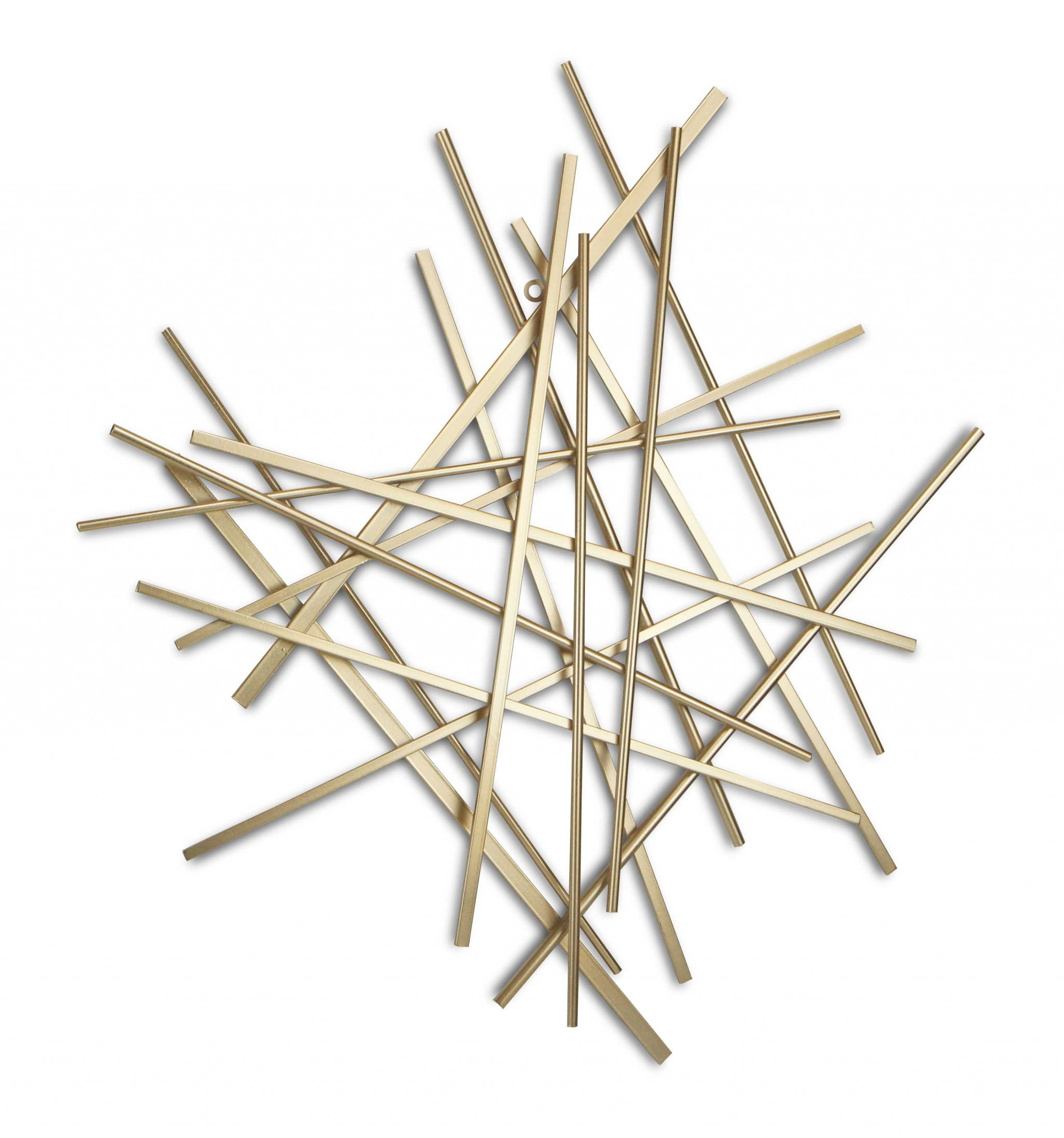 Gold Metal Abstract Linear Strips Wall Art Decor - Walmart.com
