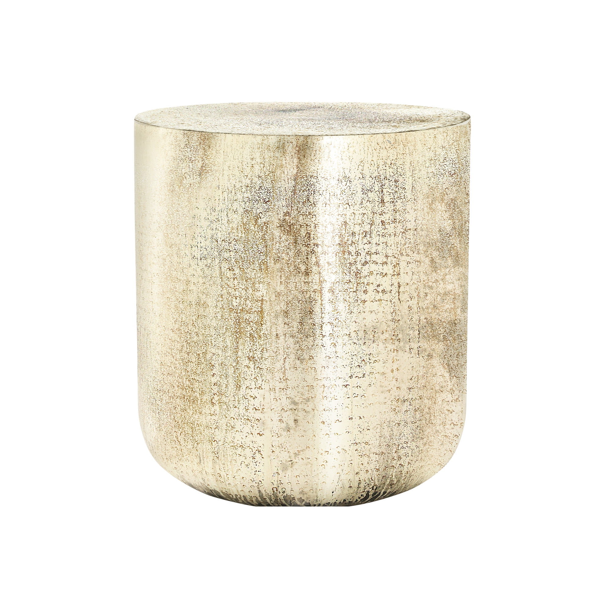 Gold Metal Accent Table, Drum Shaped Side End 20 In. L X W 22 H, For ...