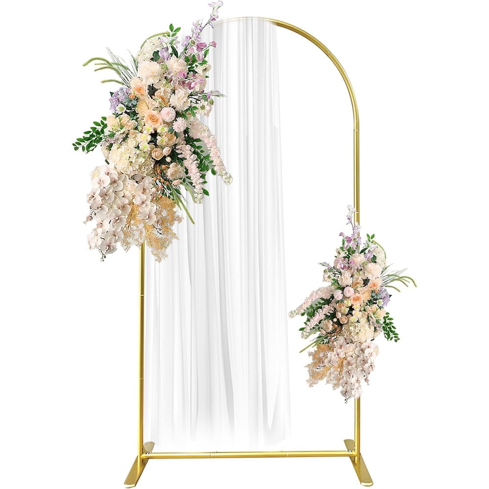 Gold Metal Arch Backdrop Frame 3.3x6.6ft Wedding Arch for Birthday ...
