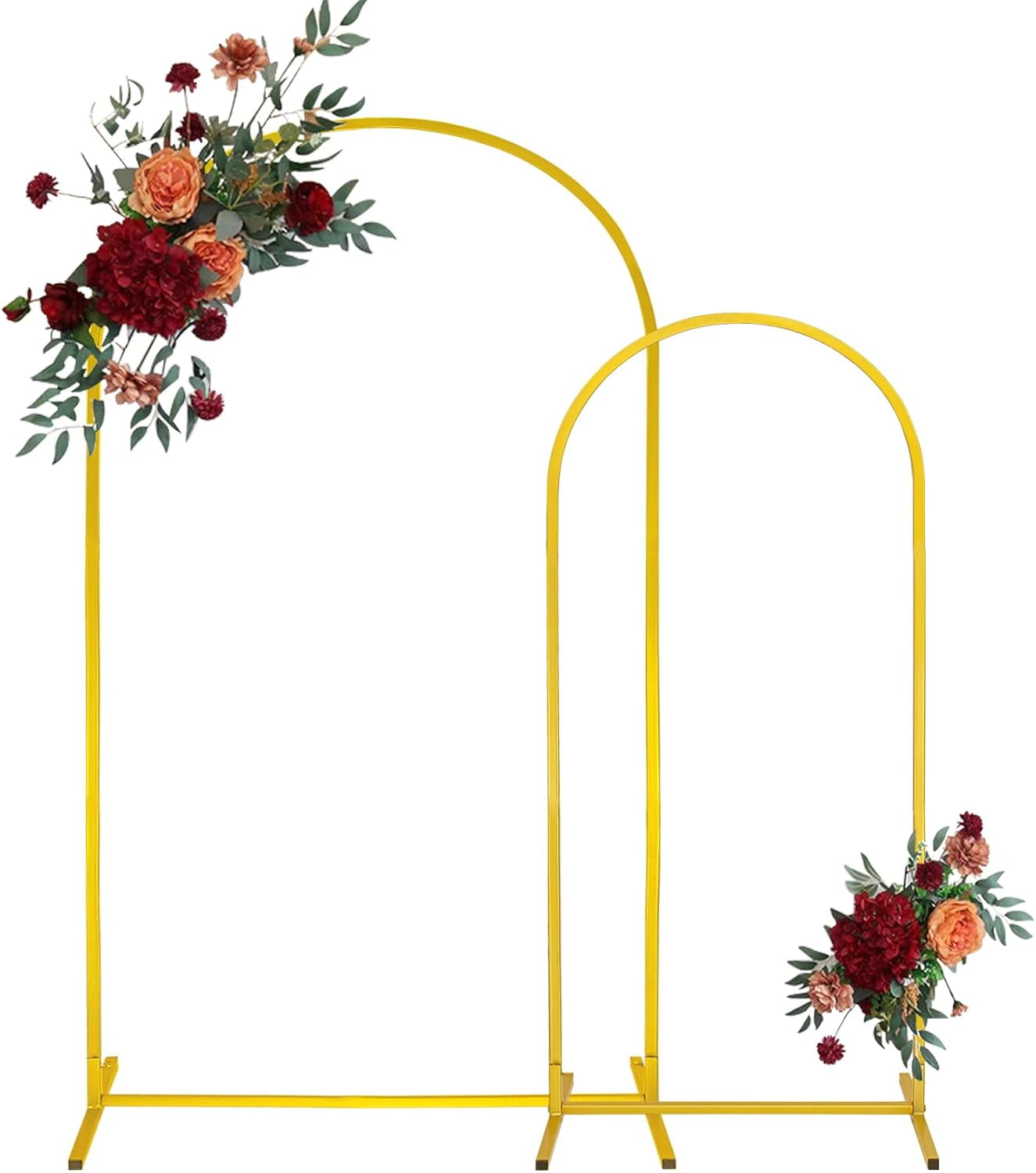 Gold Metal Arch Backdrop Stand 2 Set 7.2FT, 6FT Wedding Arch Stand ...