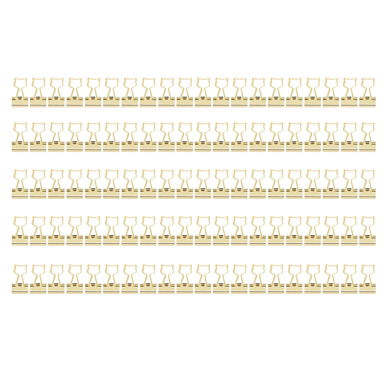 Gold Metal Binder Clips, 100pcs Cat Shape Iron Hollow Compact Portable ...