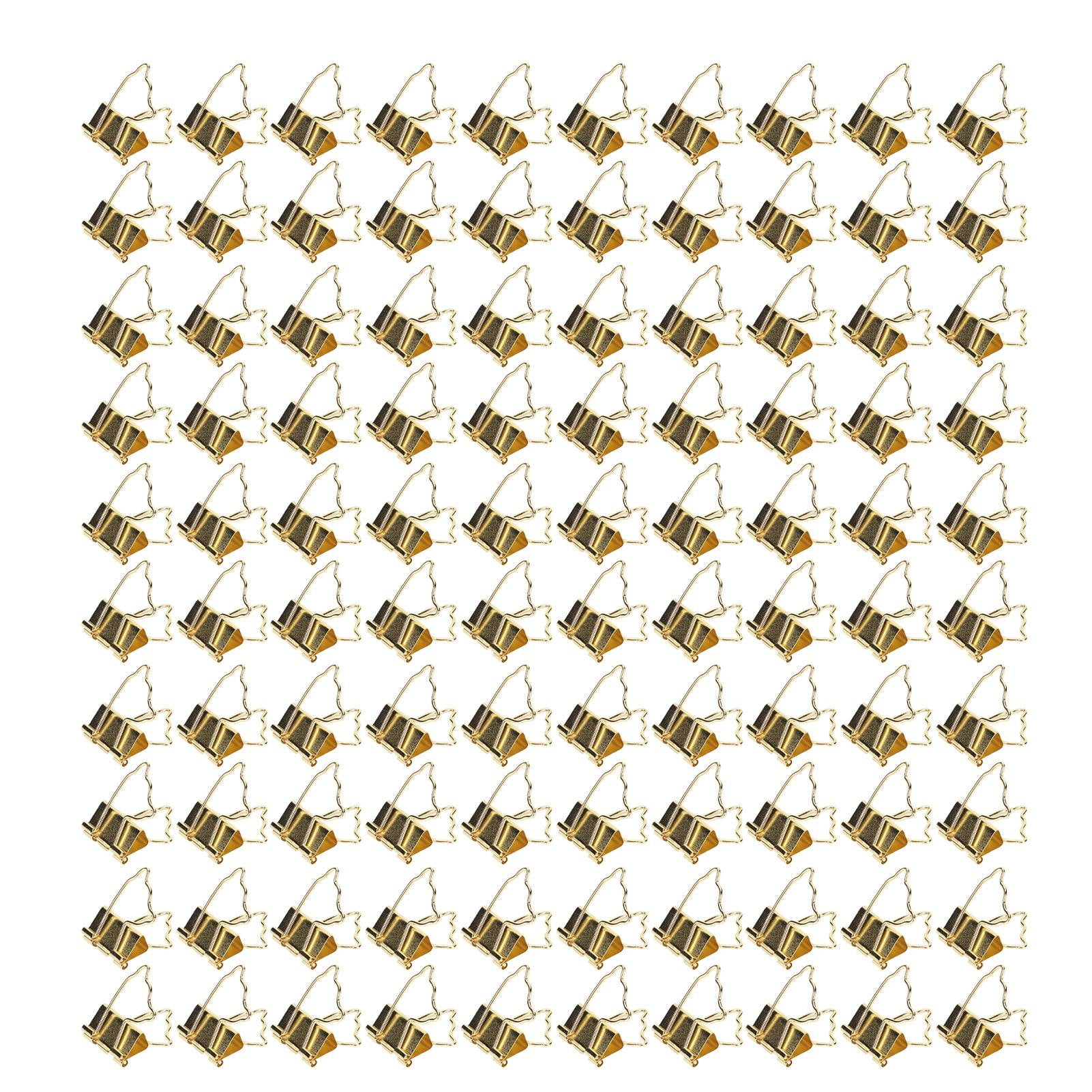 Gold Metal Binder Clips, 100pcs Strong Clamping Force Rust Prevention ...