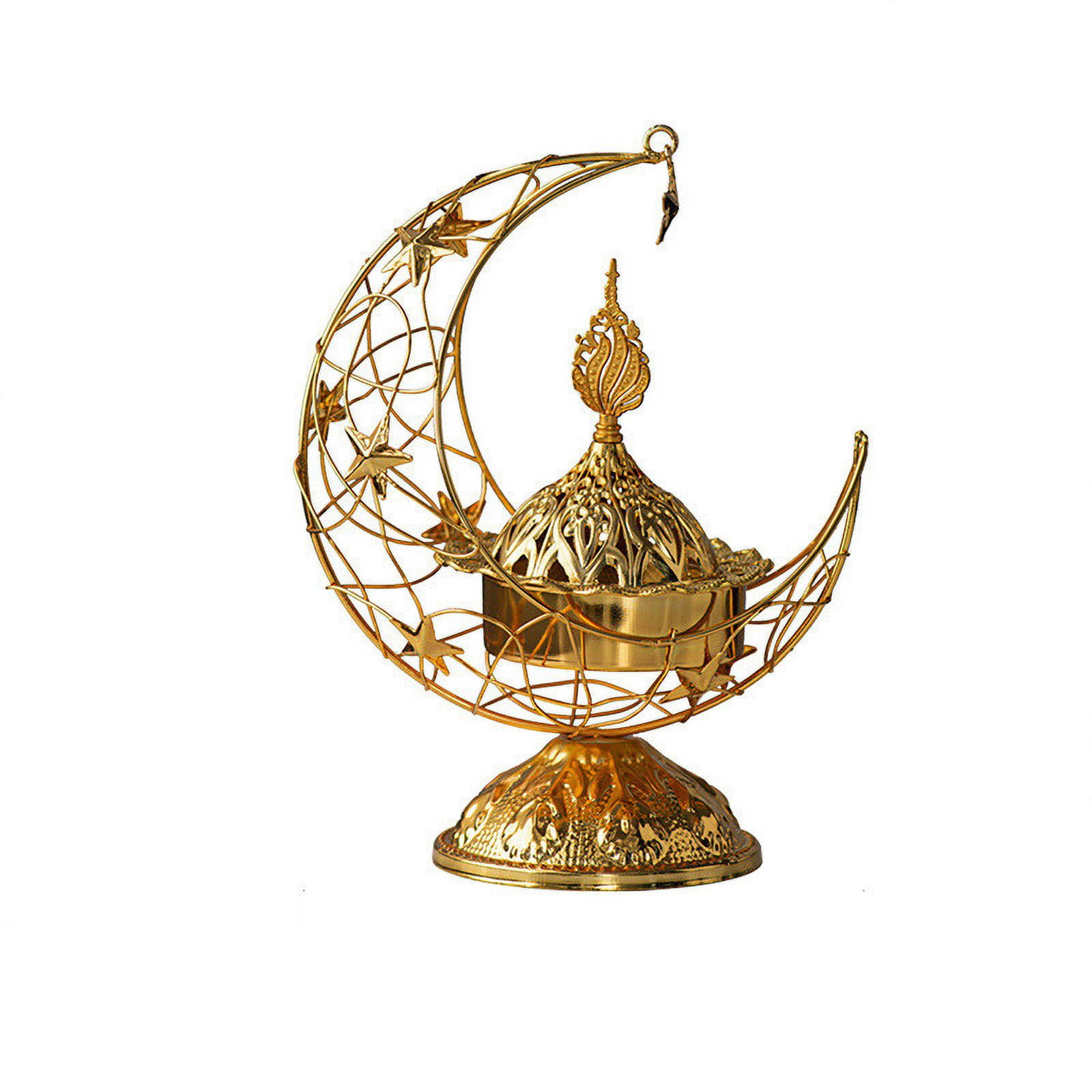 Gold Metal Candlestick Holder Moon Shape Decorative Candle Stand For ...