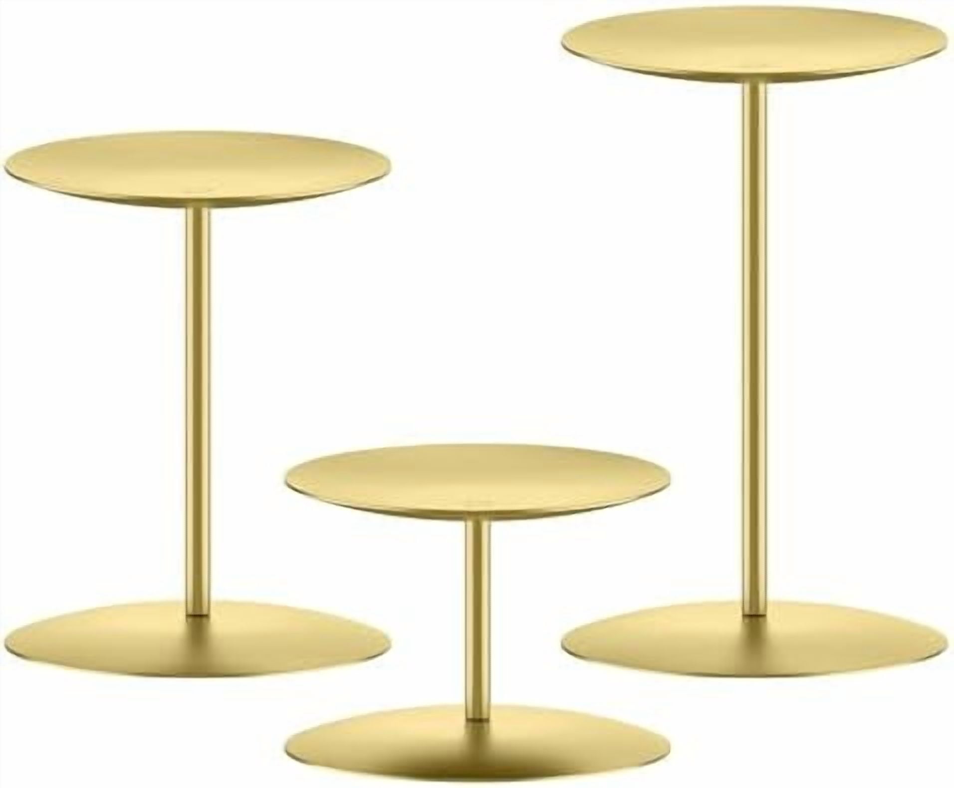 Gold Metal Cast Iron Candleholder Sets for Pillar Candles, Set of 3 ...