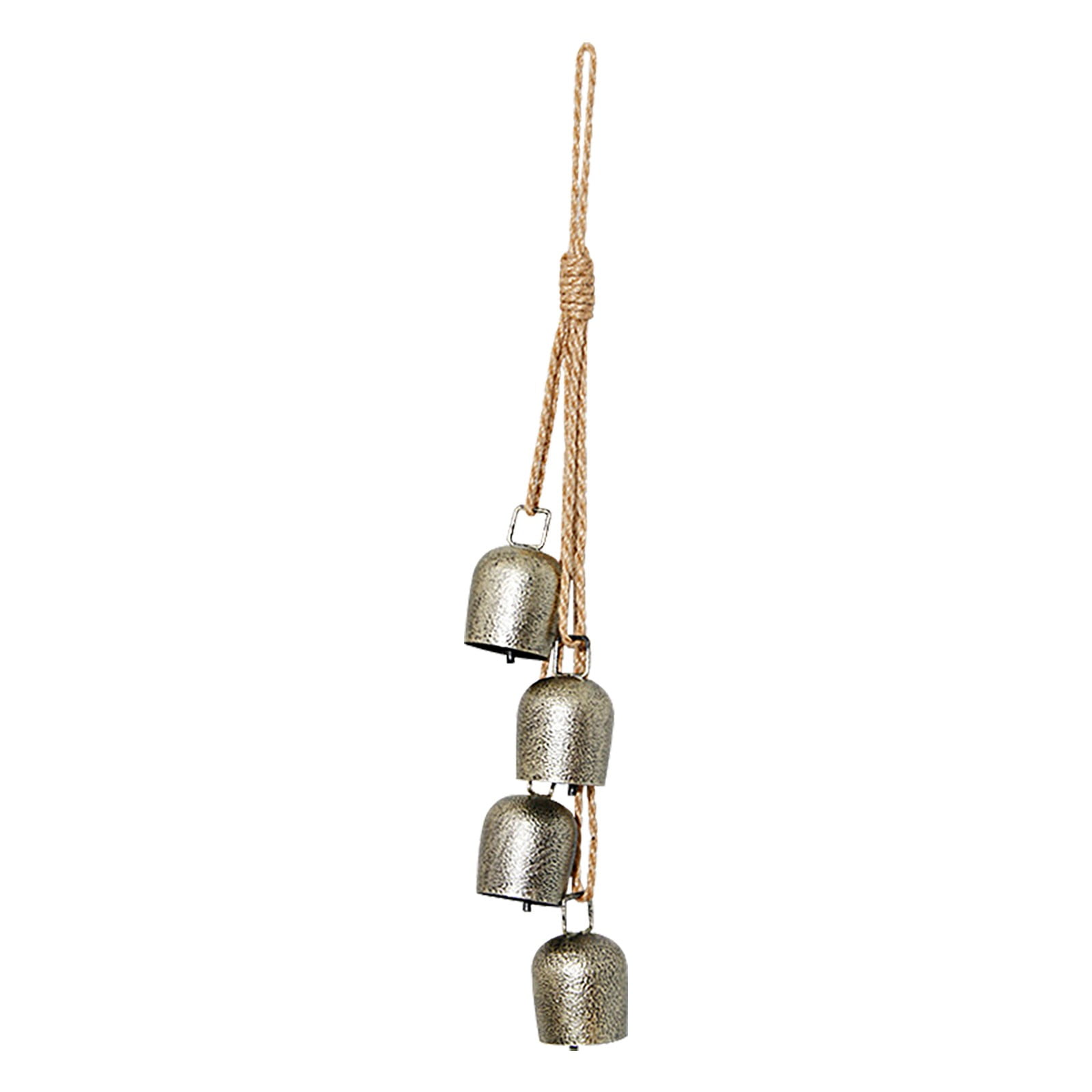 Gold Metal Christmas Cow Bells with Jute Rope Hanging Decor for Front ...