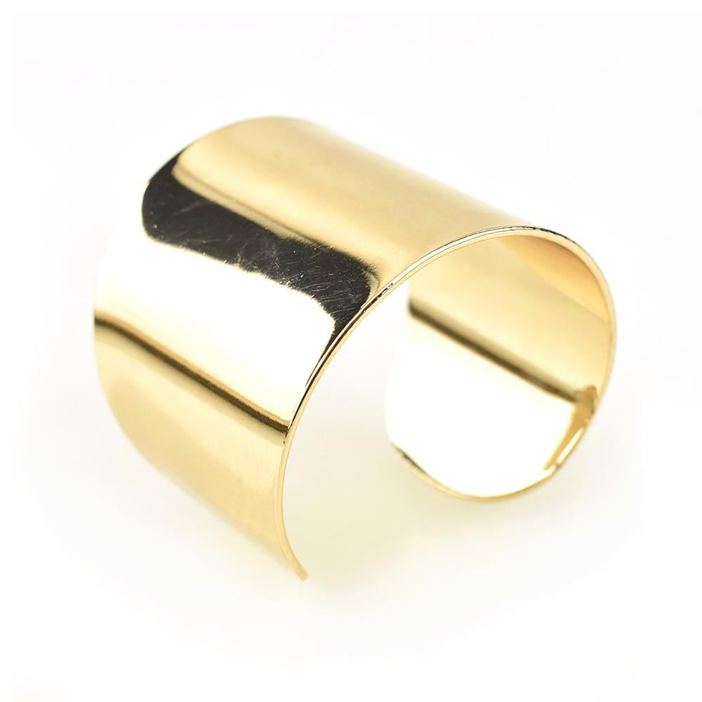 Gold Metal Cuff Link Bracelet, 2-1/4-Inch - Walmart.com