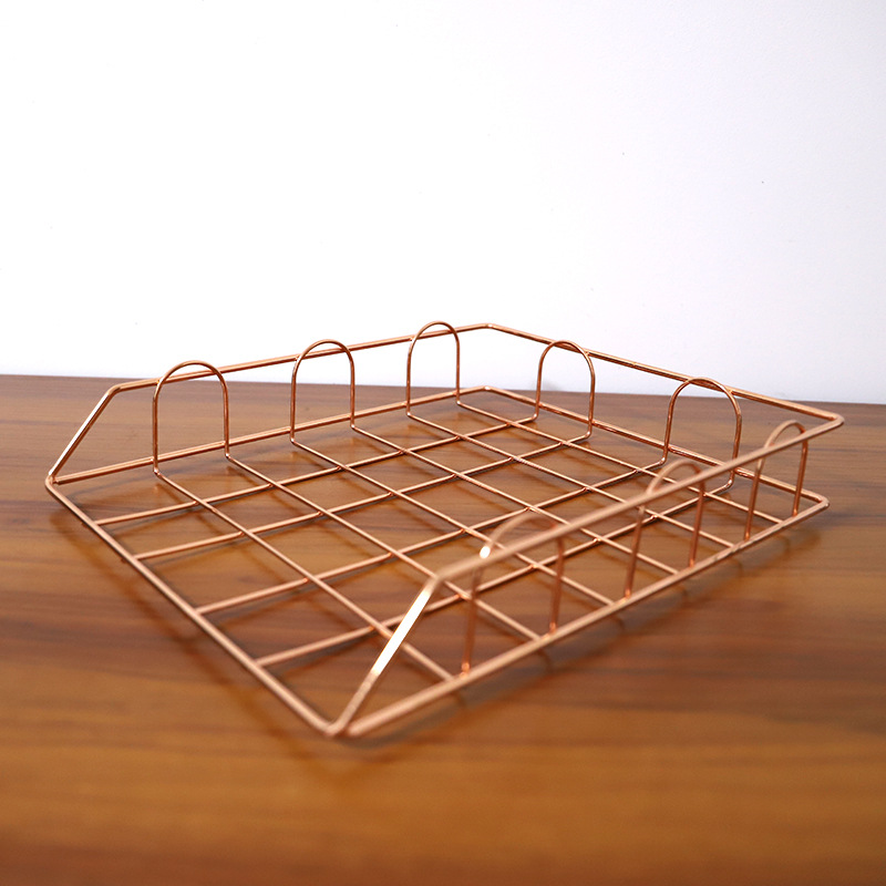 Gold Metal File Tray Desk Accessorie Magazine Holder Handmade ...